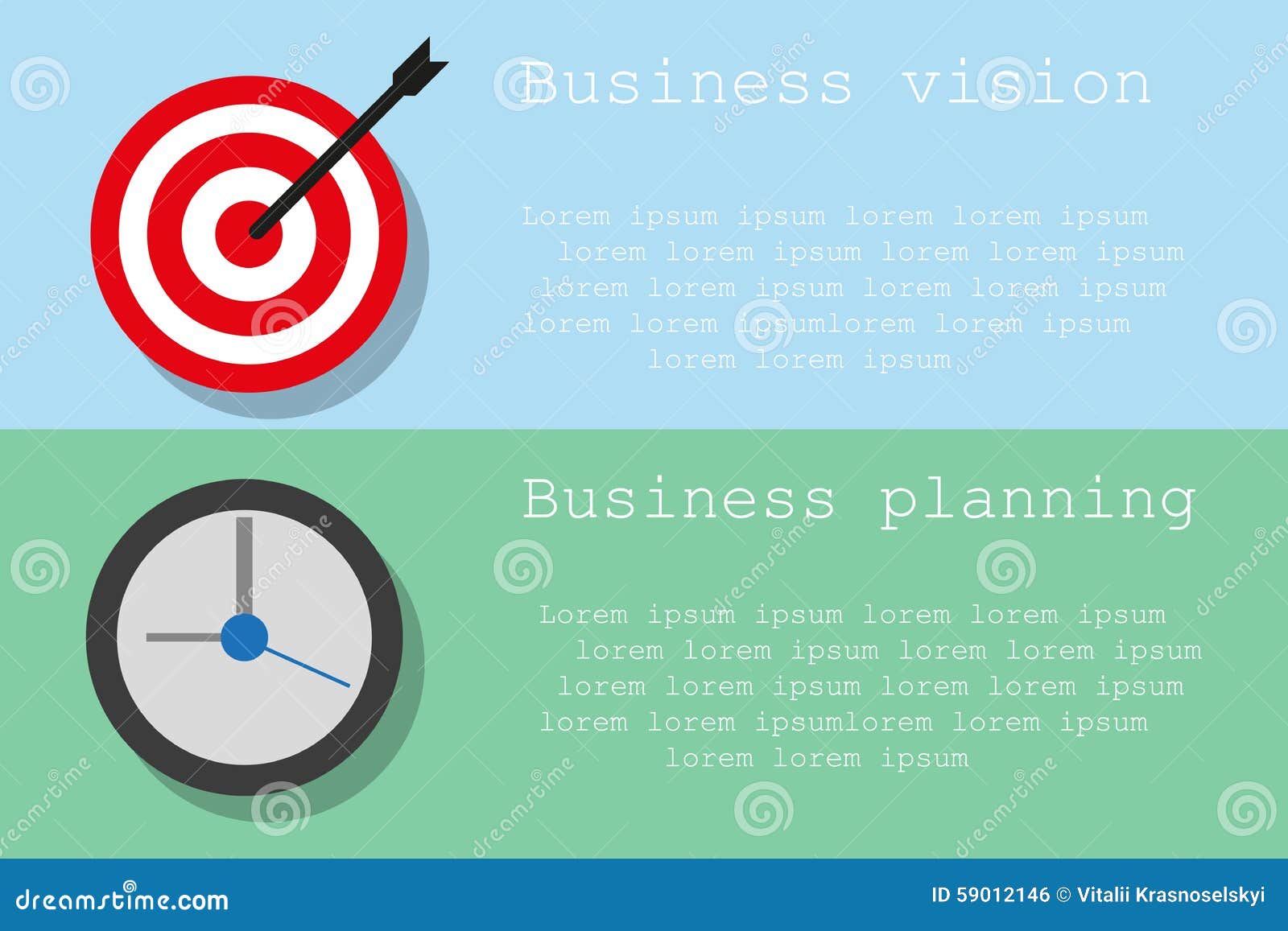 Business Planning and Vision on Two Different Color Backgrounds Stock ...