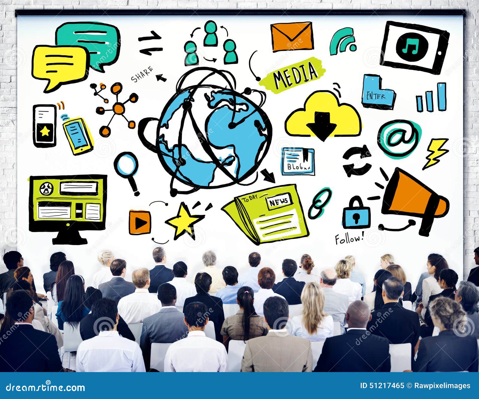 Business Poeple Global Media Technology Seminar Concept Stock Image ...