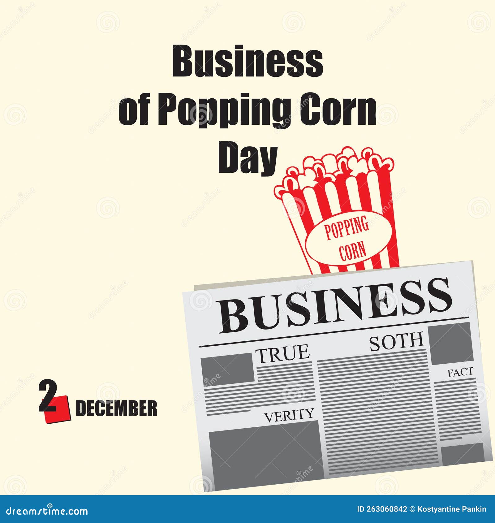 Business of Popping Corn Day Stock Vector - Illustration of portion ...