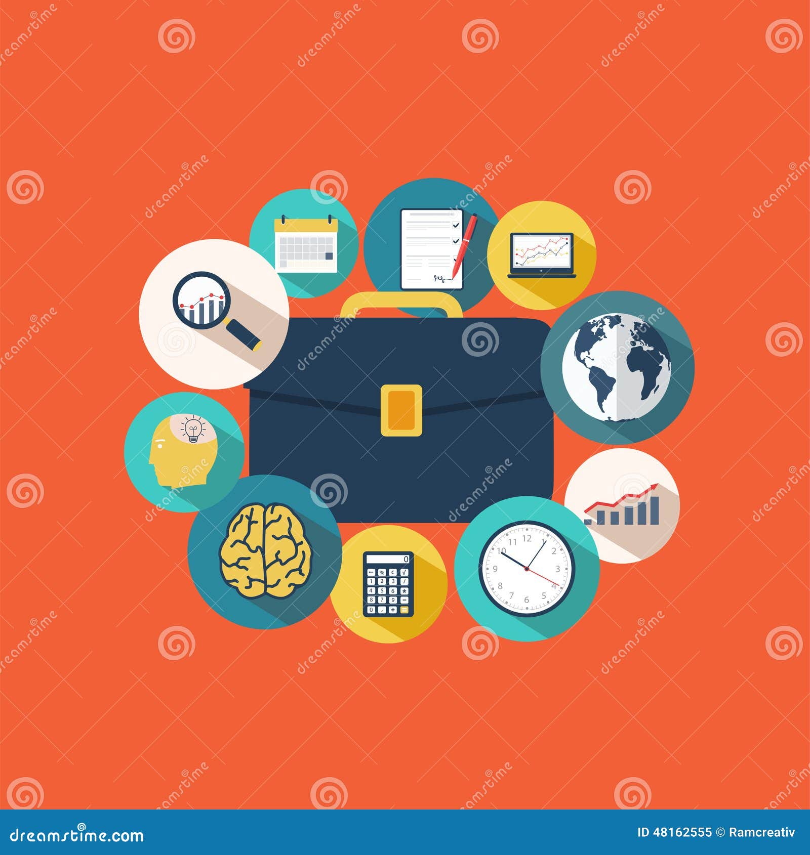 Business Portfolio with Icons Statistical Data, Reporting Stock Vector ...