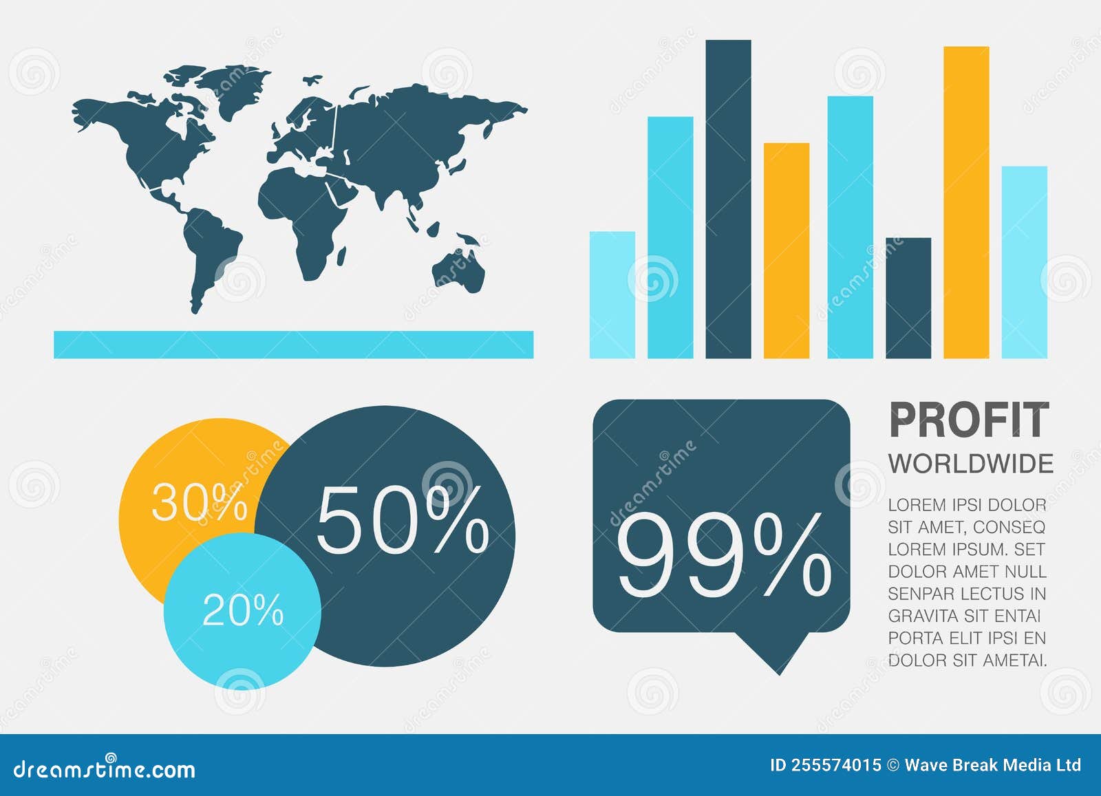 Business Presentation of Charts and Map Stock Illustration ...