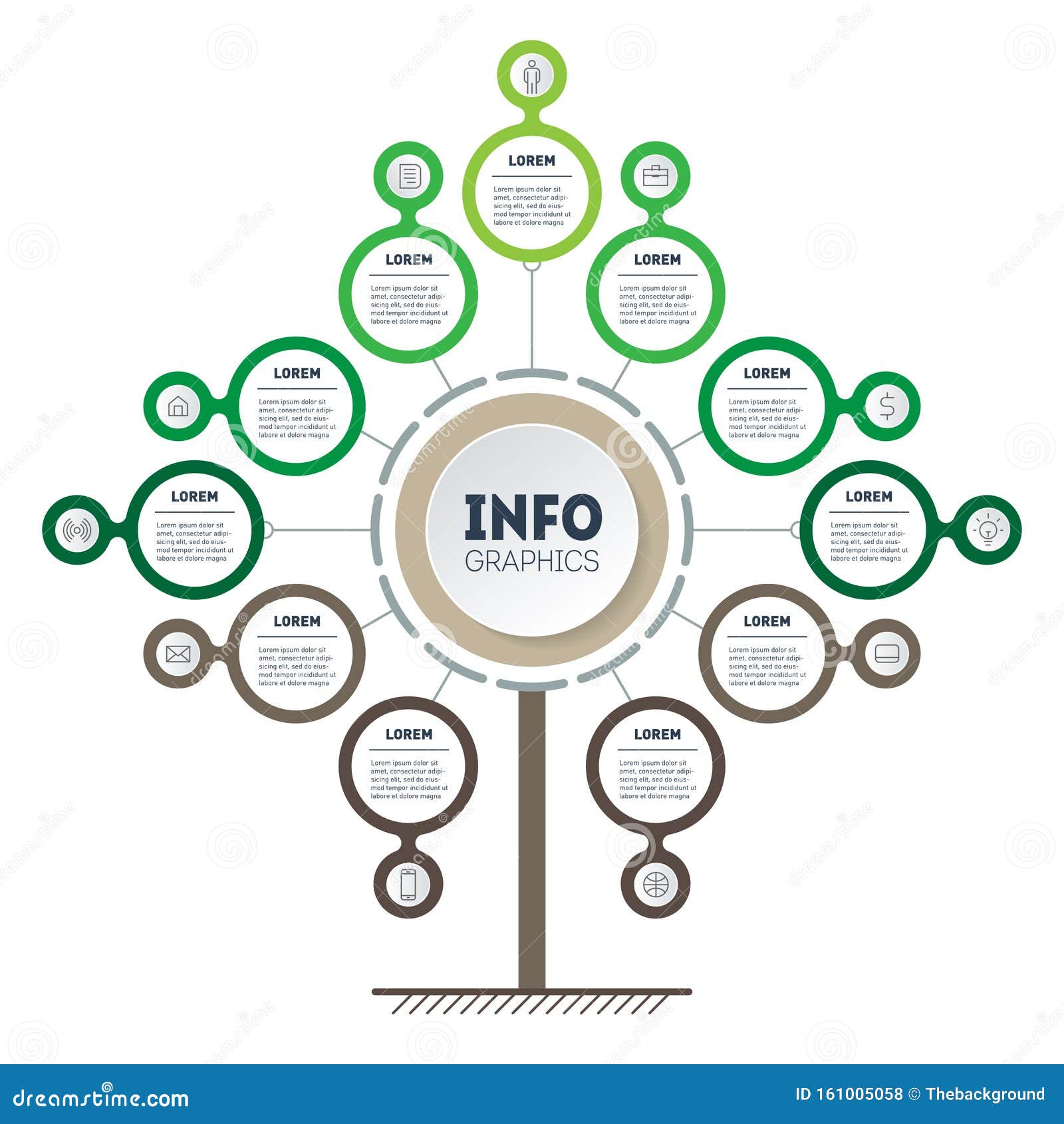 Business Presentation Concept with 11 Options, Parts, Steps or ...