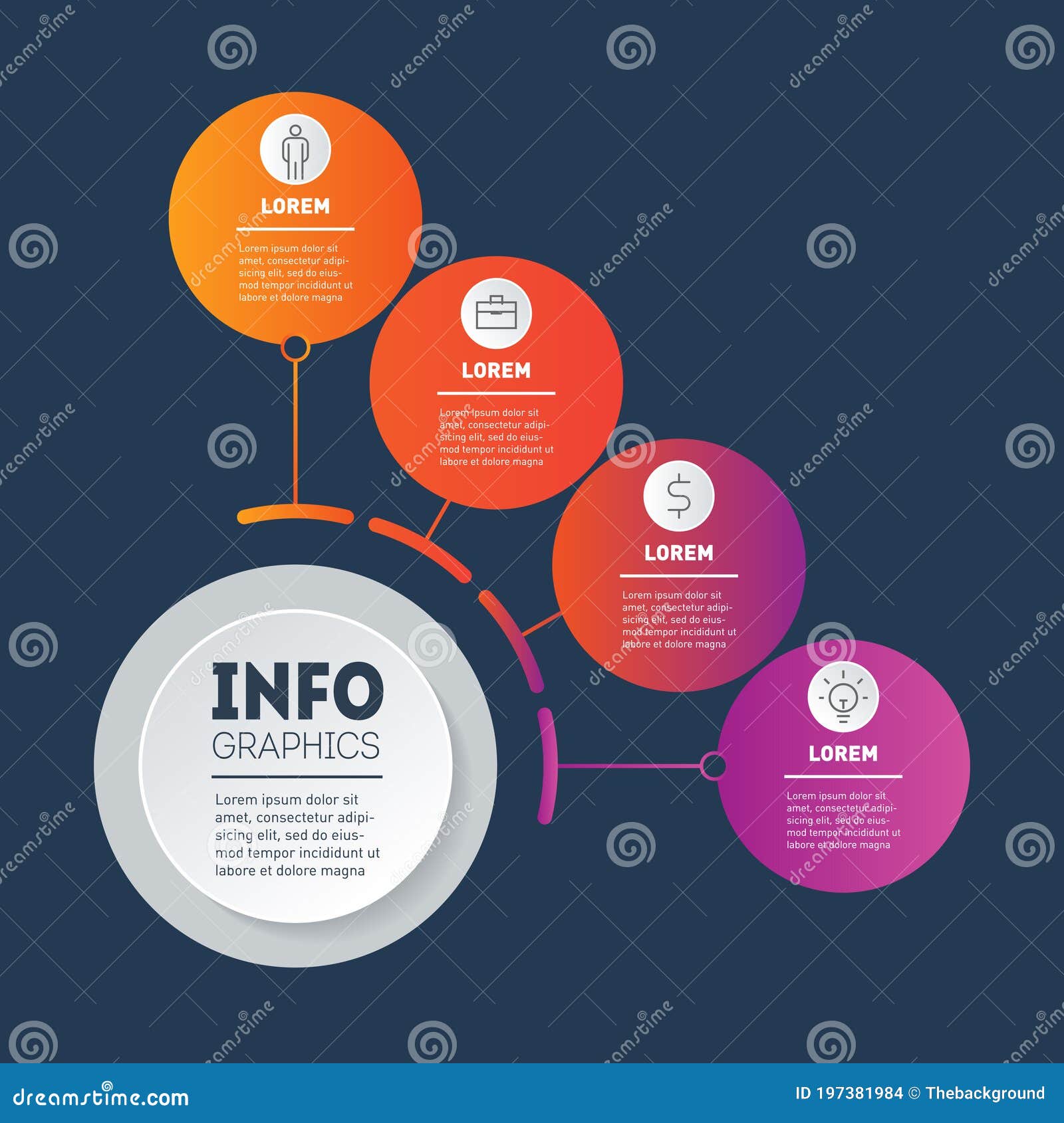 Business Presentation Concept with 4 Options. Template of Diagram Stock ...