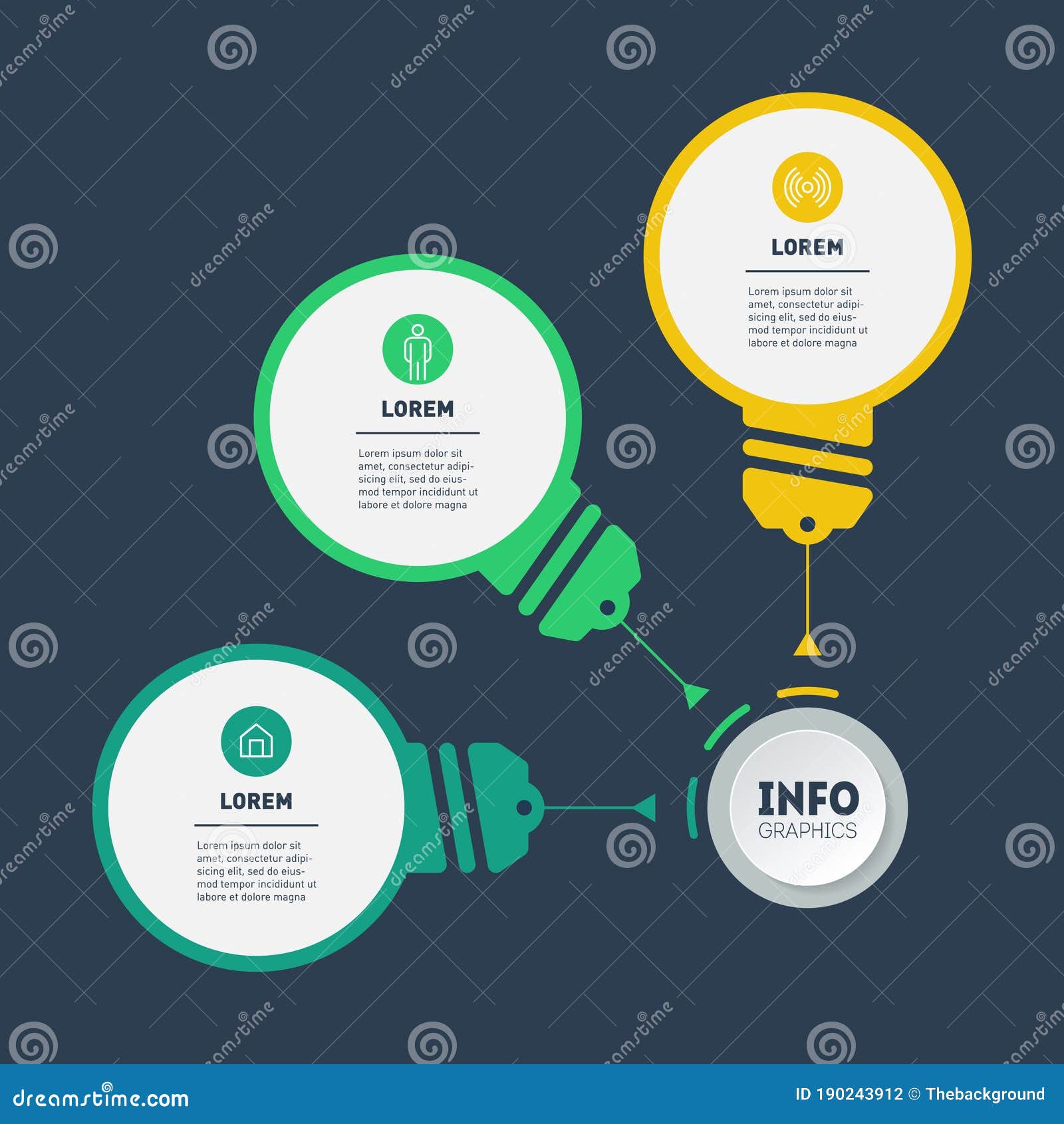 Bulbs Infographic Cartoon Vector | CartoonDealer.com #38563301