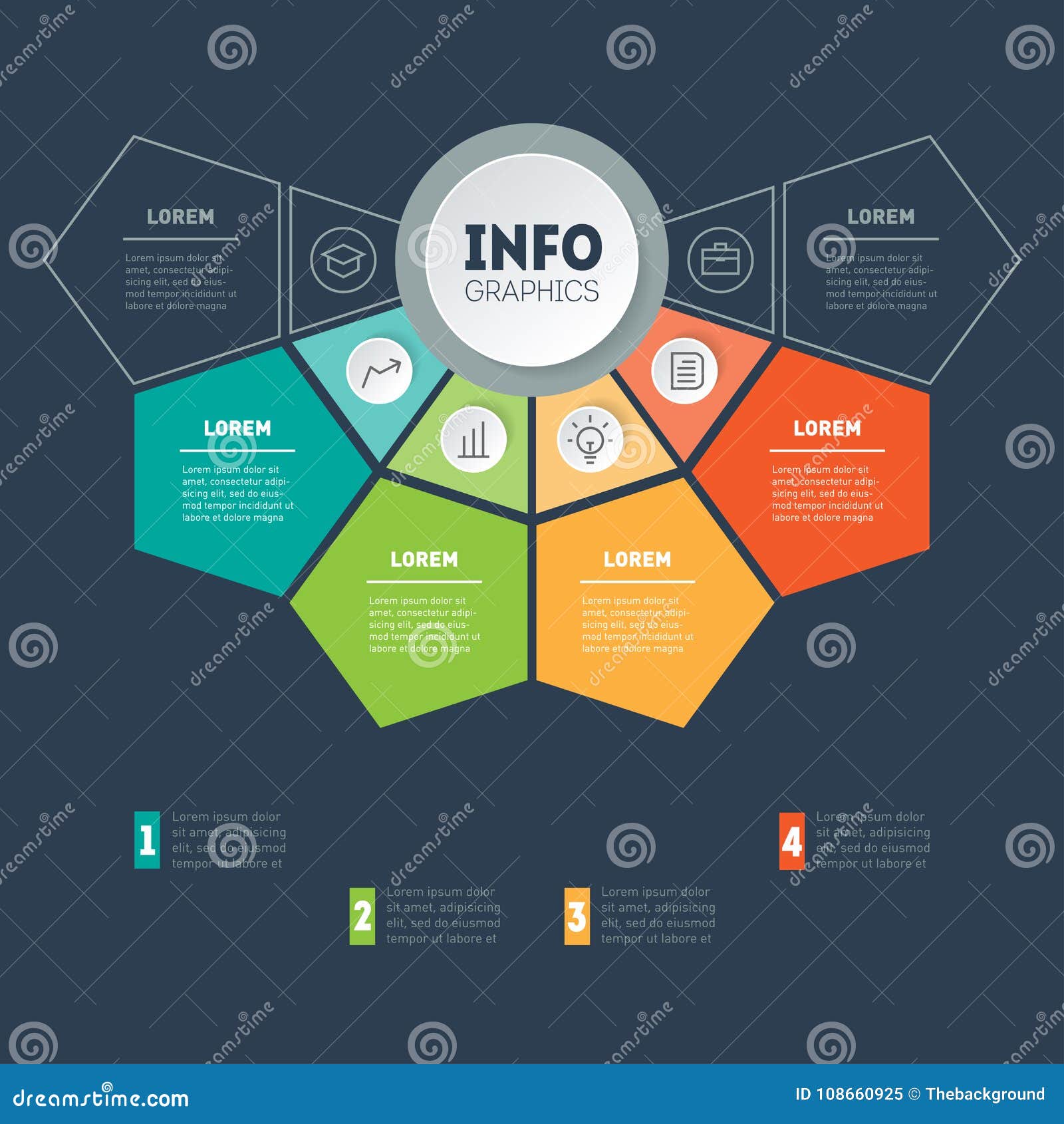 Business Presentation Concept with 4 Options. Vector Infographic of ...