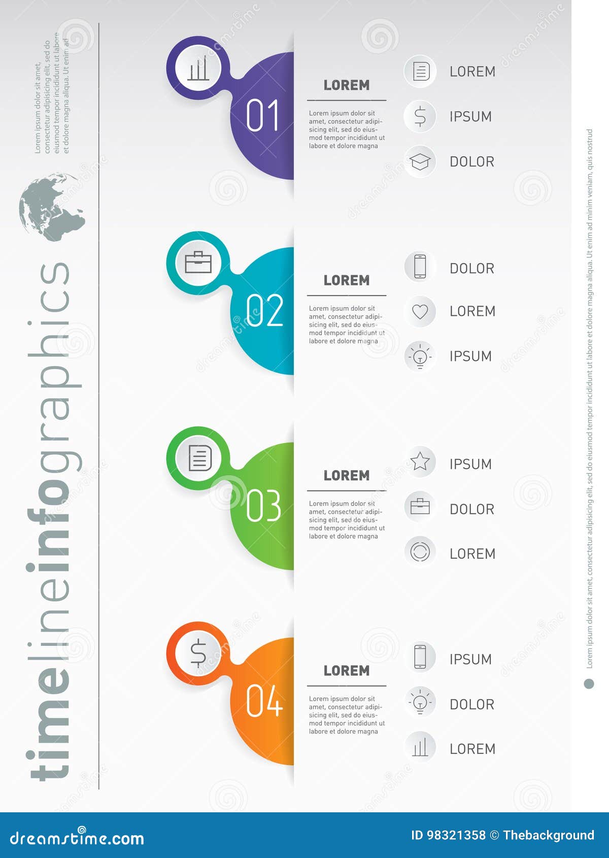 Business Presentation Concept with 4 Options. Vertical Infographics ...