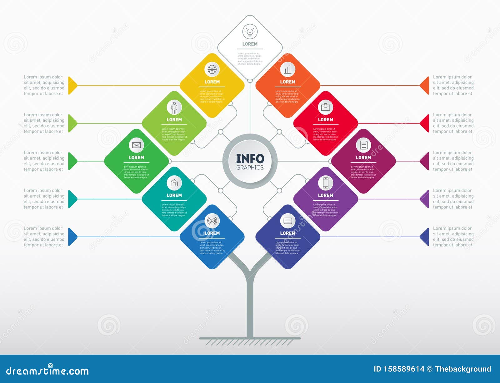 Business Presentation Concept with 10 or 11 Options. Web Template of ...