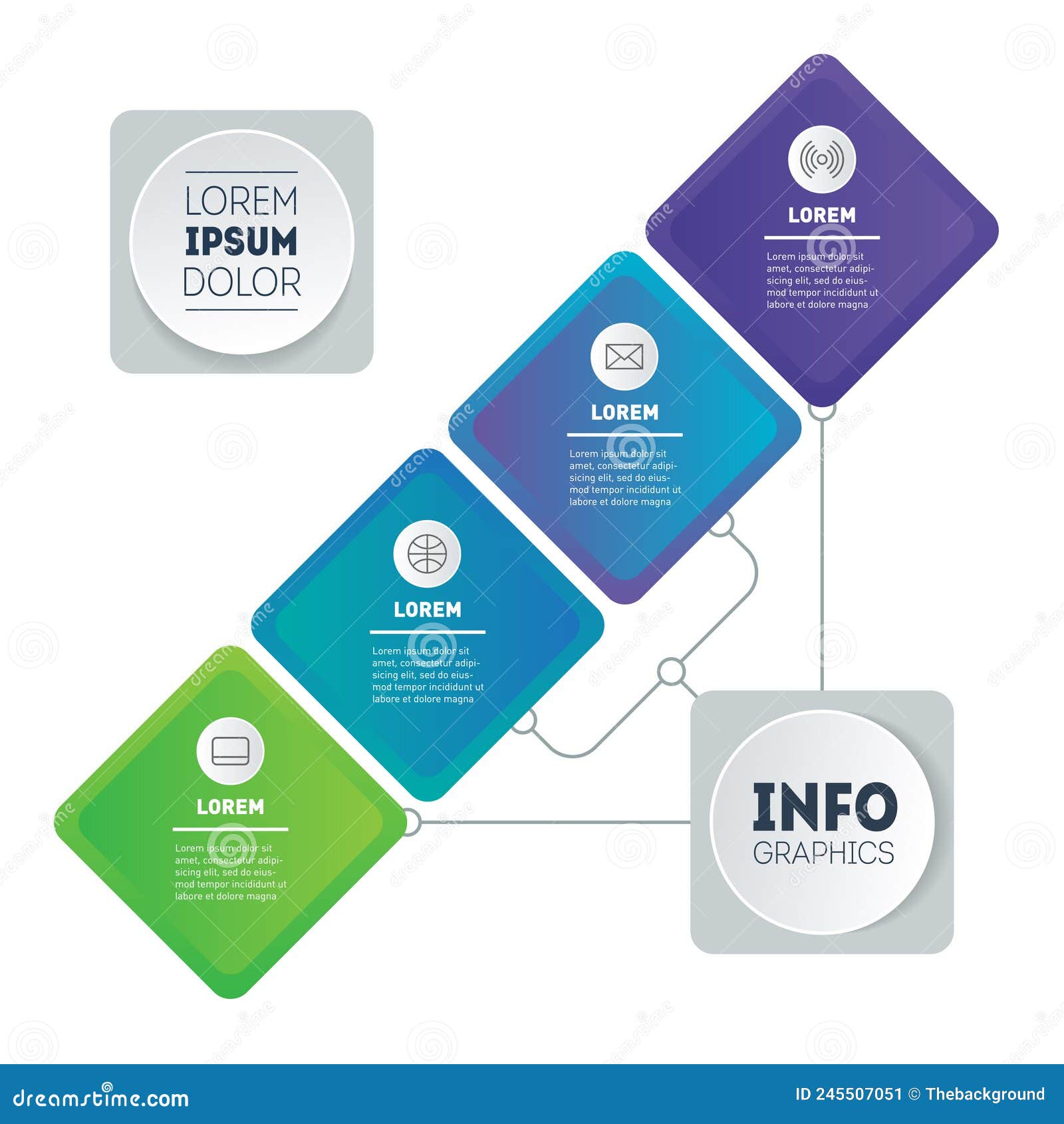 Business Presentation Concept. Summary Report with 4 Options. Template ...