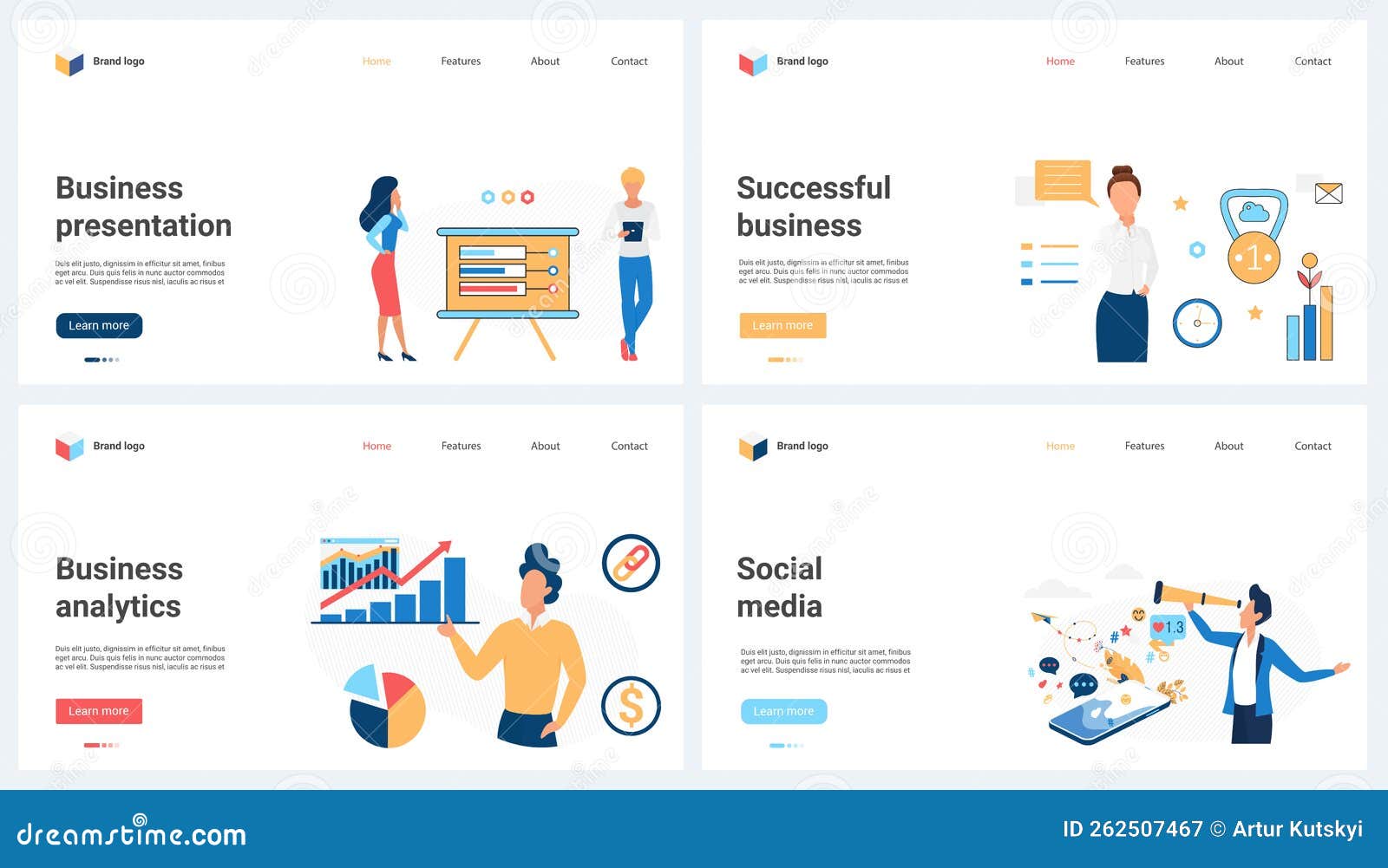 Business Presentation, Financial Data Research, Analytics, Success Set ...