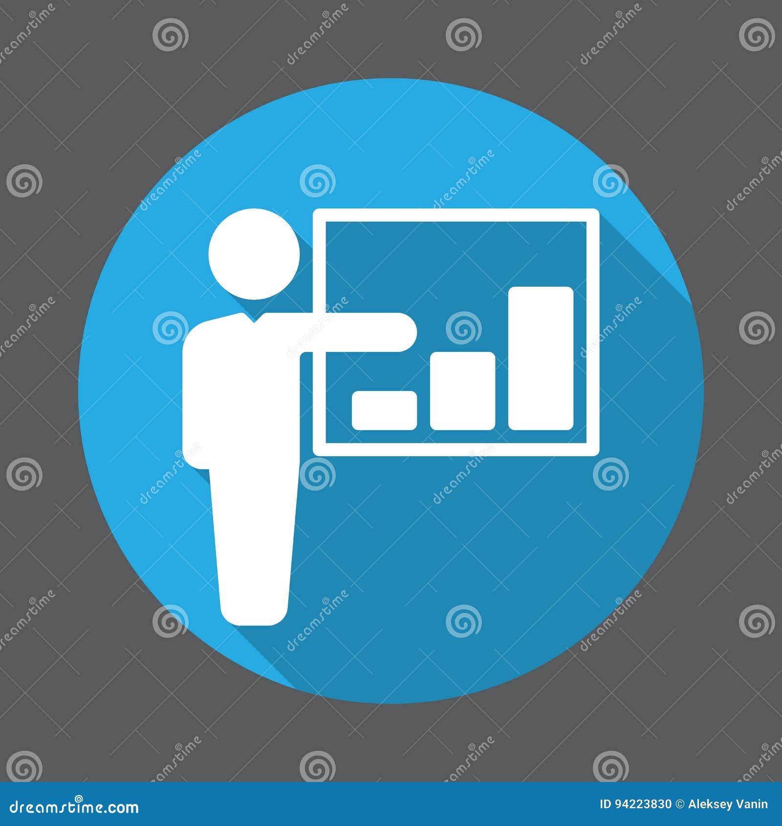 Business Presentation Flat Icon. Round Colorful Button, Circular Vector ...