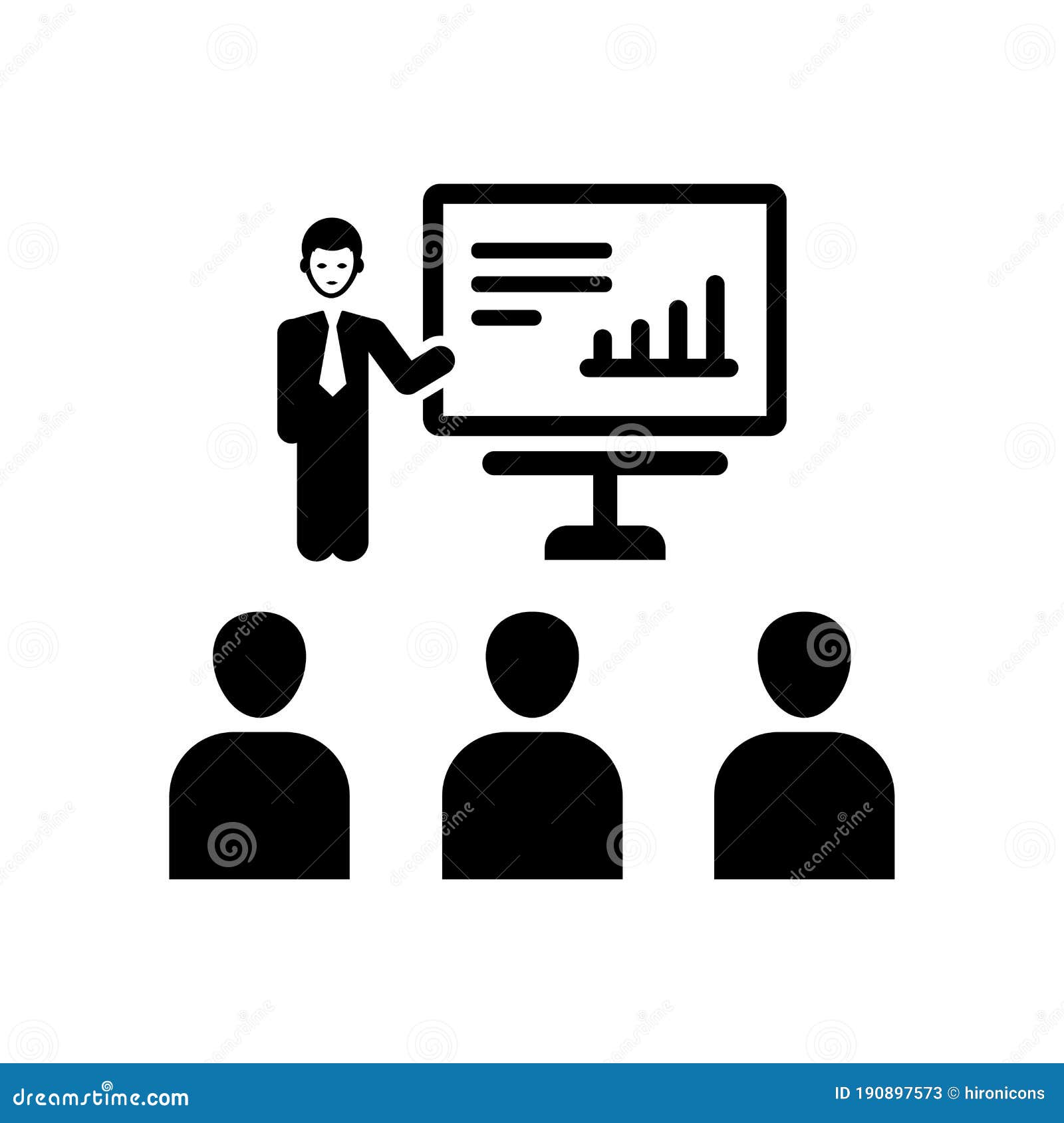 Business Presentation Icon / Black Vector Stock Vector - Illustration ...