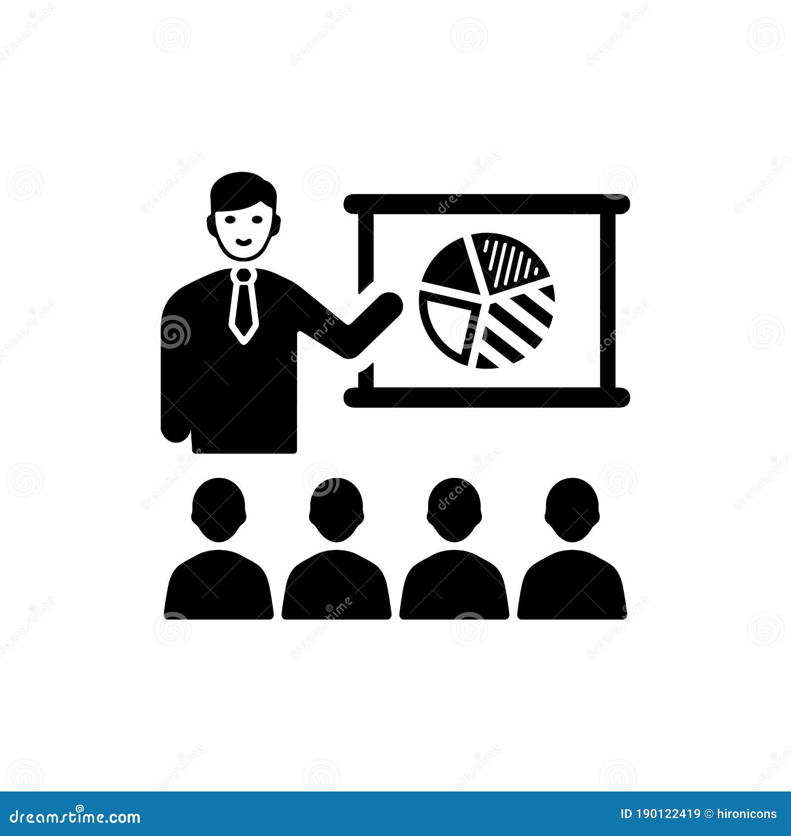 Business Presentation Icon / Black Vector Graphics Stock Vector - Illustration of classroom ...