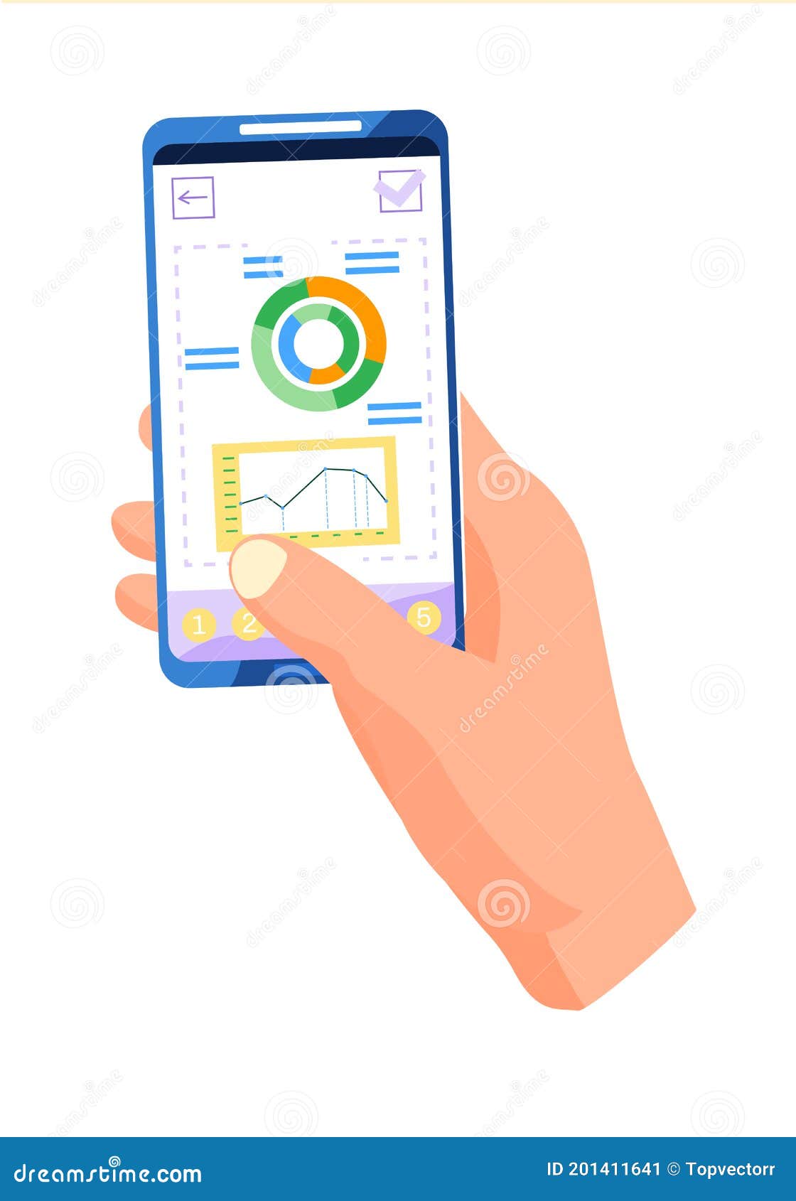 Analytical Diagram Isolated On White Background Cartoon Vector ...