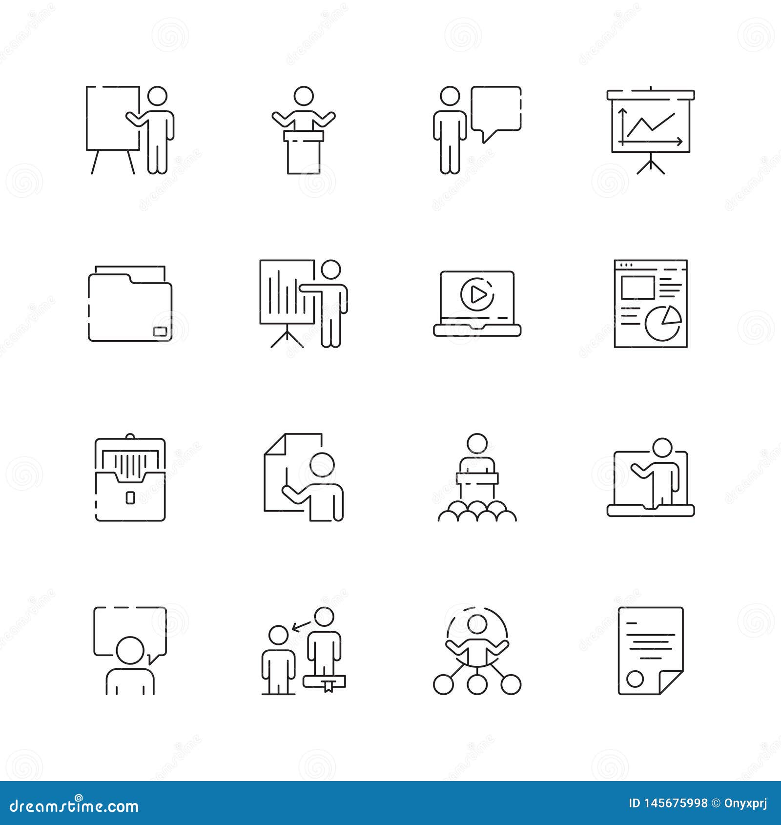 Business Presentation Icon. Learning Managers Classroom Lecture ...