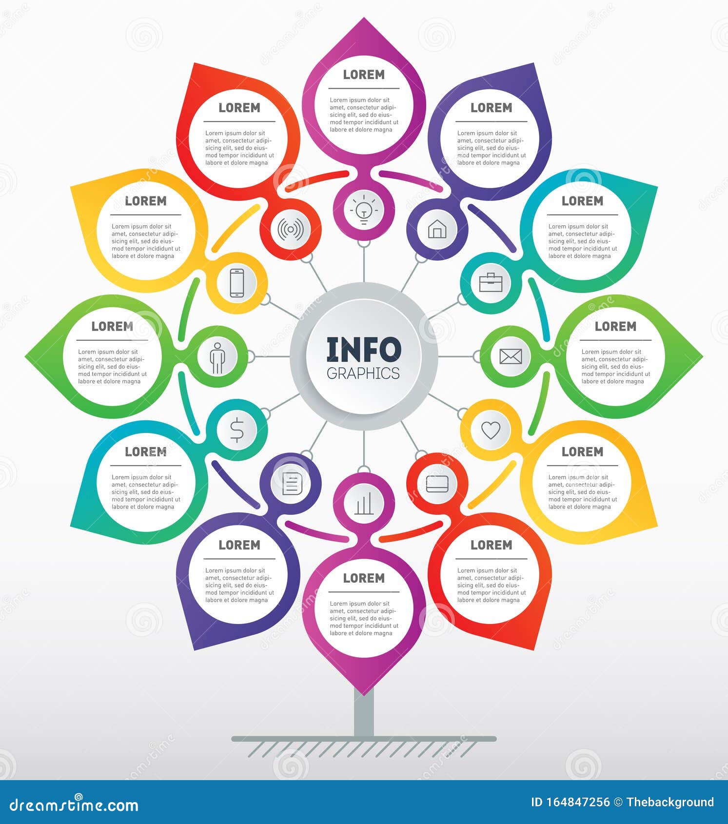 Business Presentation or Info Graphics Concept with 12 Steps. Template ...