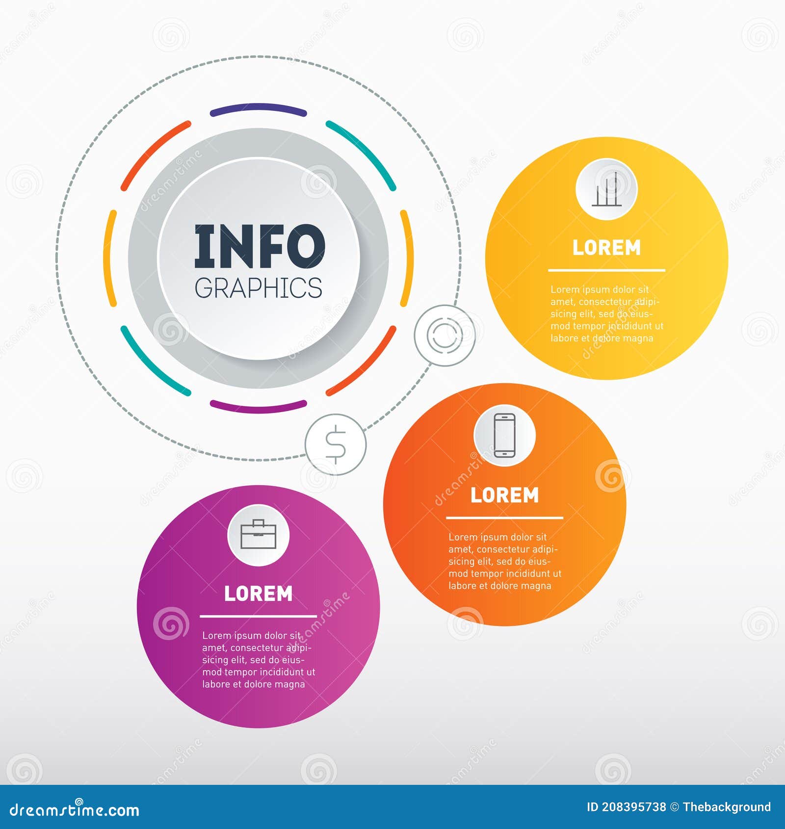 Business Presentation or Infographic with 3 Options. Dynamic ...