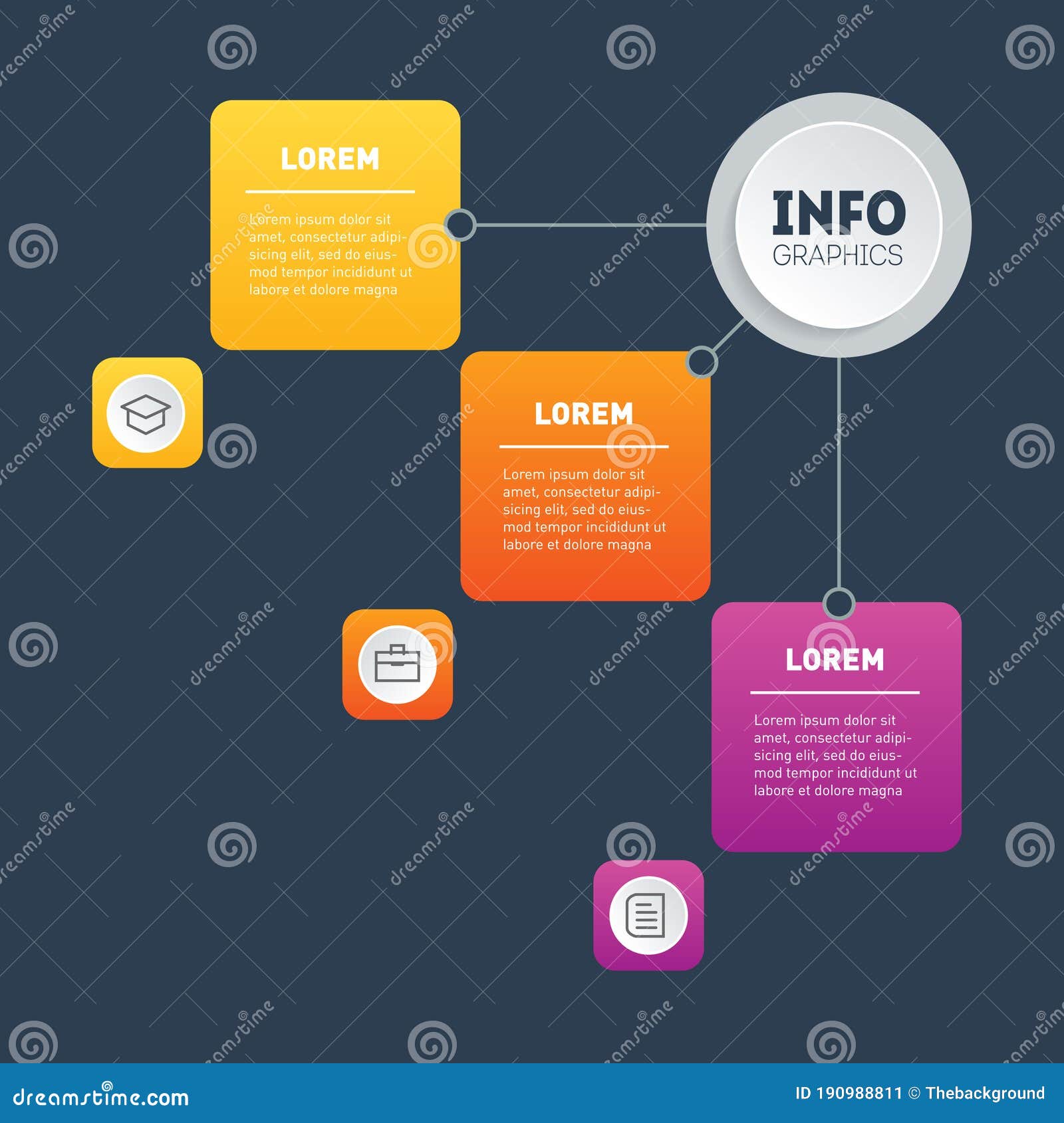 Business Presentation or Infographic with 3 Options. Example of a Chart ...