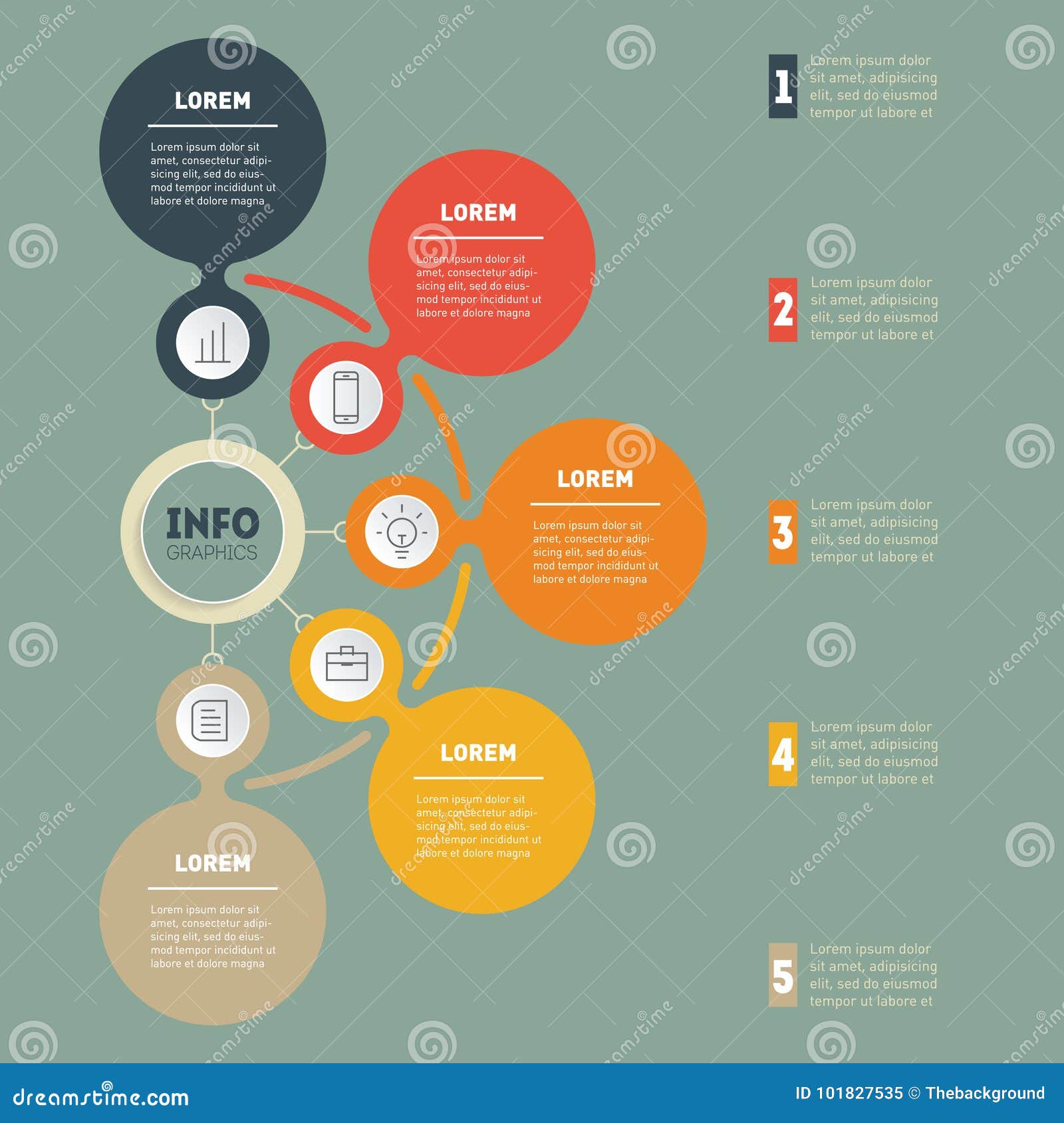 Infographic Process Chart. Design Template With 5 Circular Arrows ... Infographic Process Chart. Design Template With 5 Circular Arrows ...