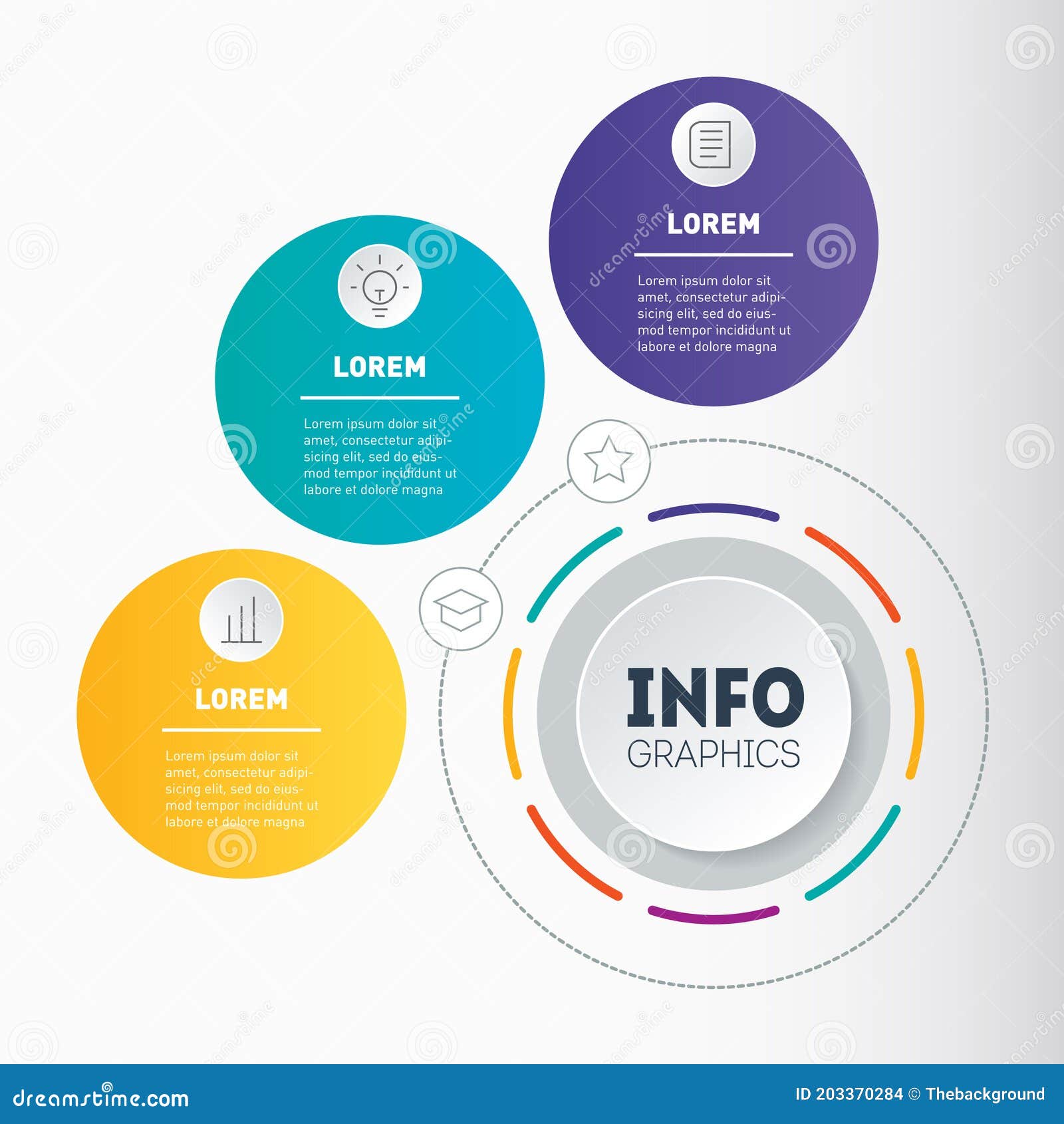 Business Presentation or Infographic with 3 Options. Vector Dynamic ...