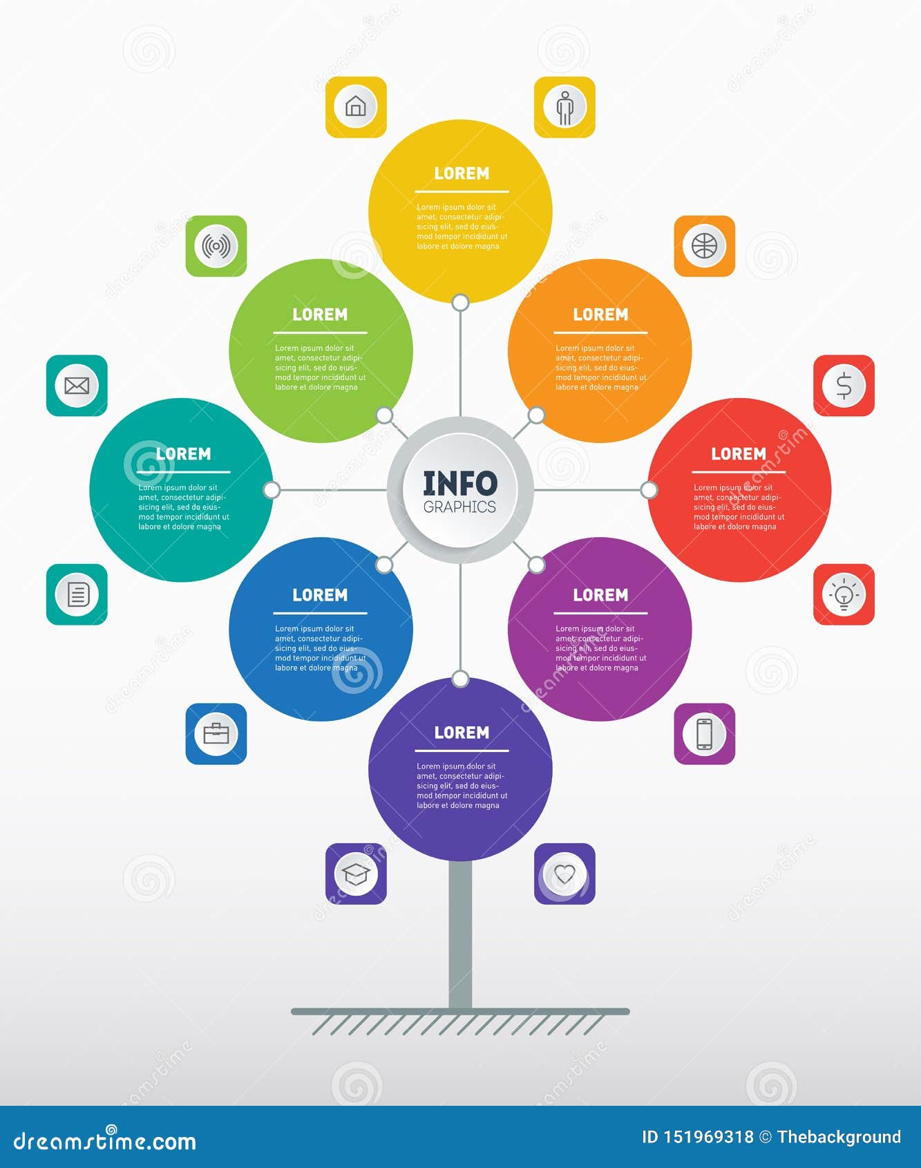 Business Presentation or Infographics Concept with 8 Options. Template ...