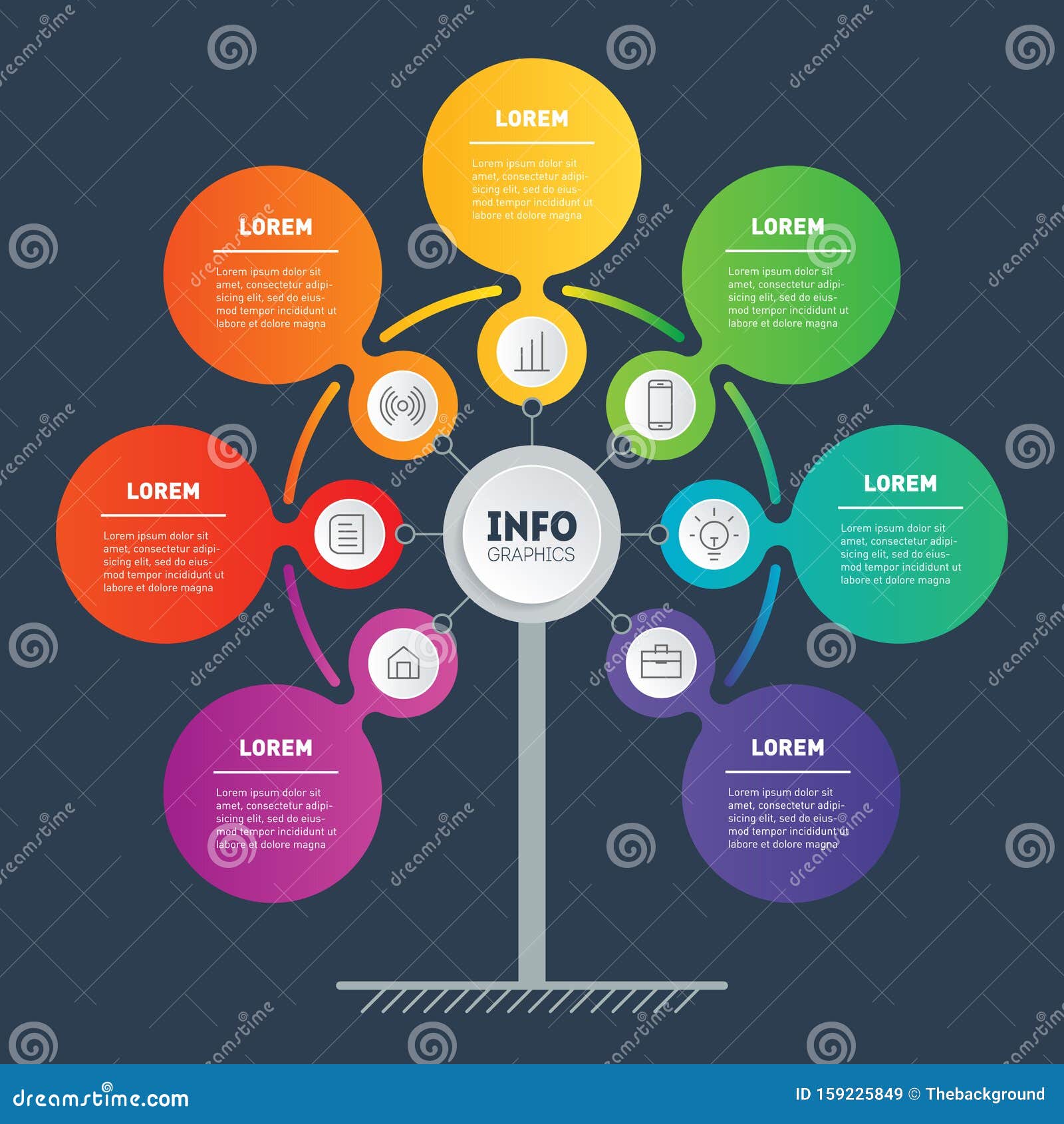 Business Presentation or Infographics Concept with 7 Options. Template ...