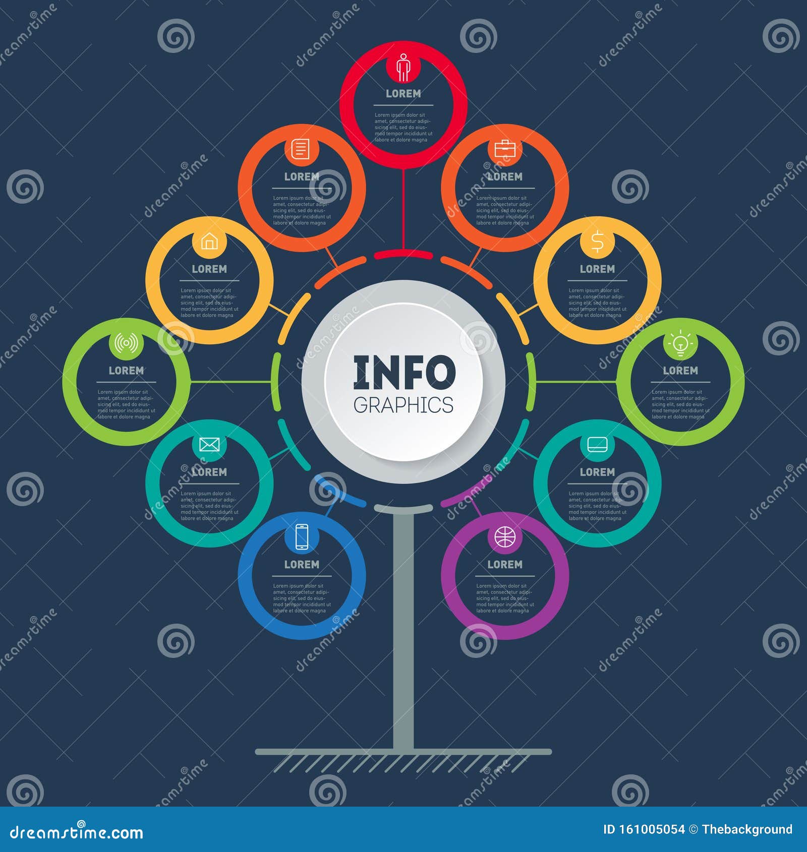 Business Presentation or Infographics Concept with 11 Options. Tree ...