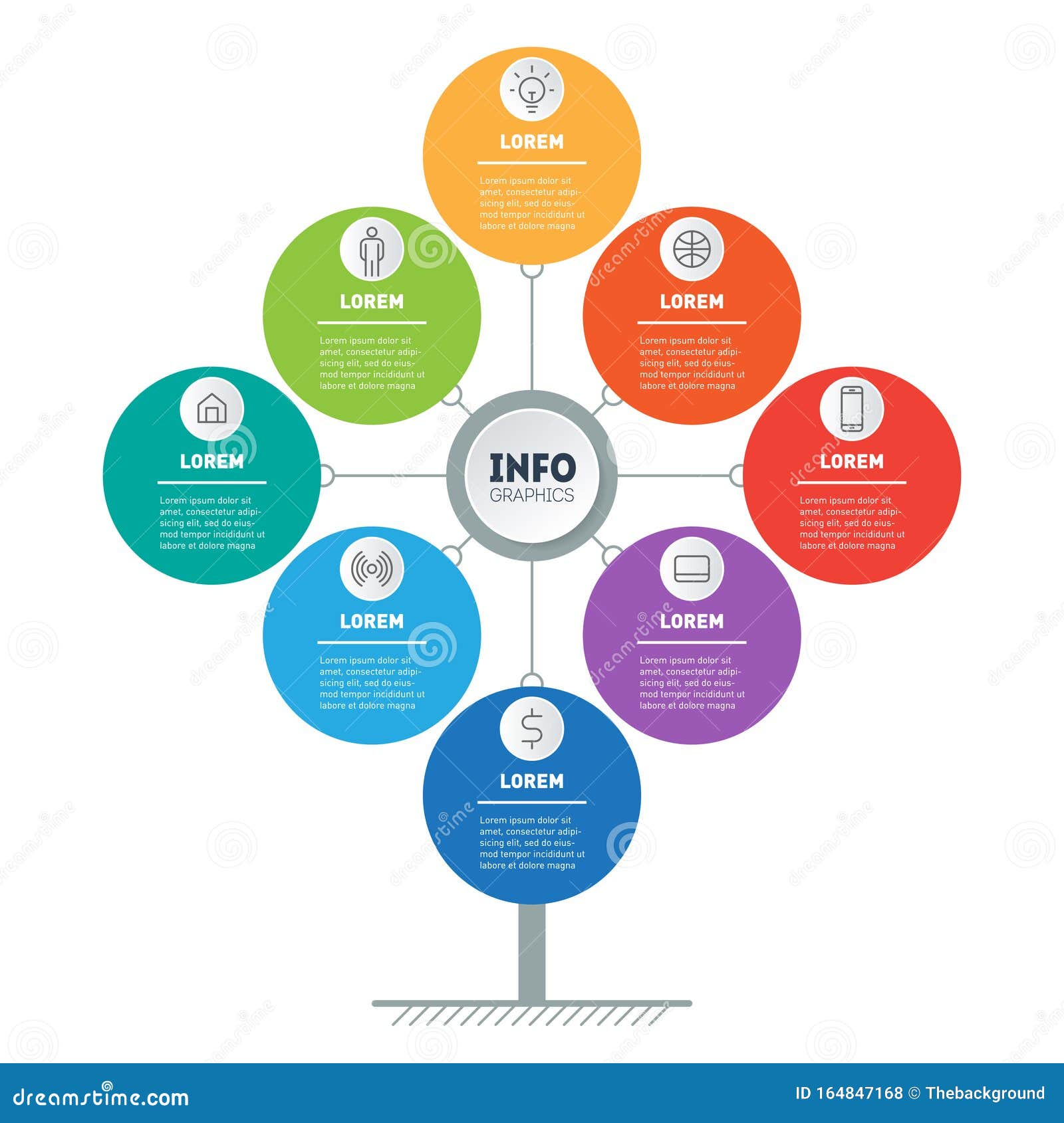 Business Presentation or Infographics Concept with 8 Points. Template ...