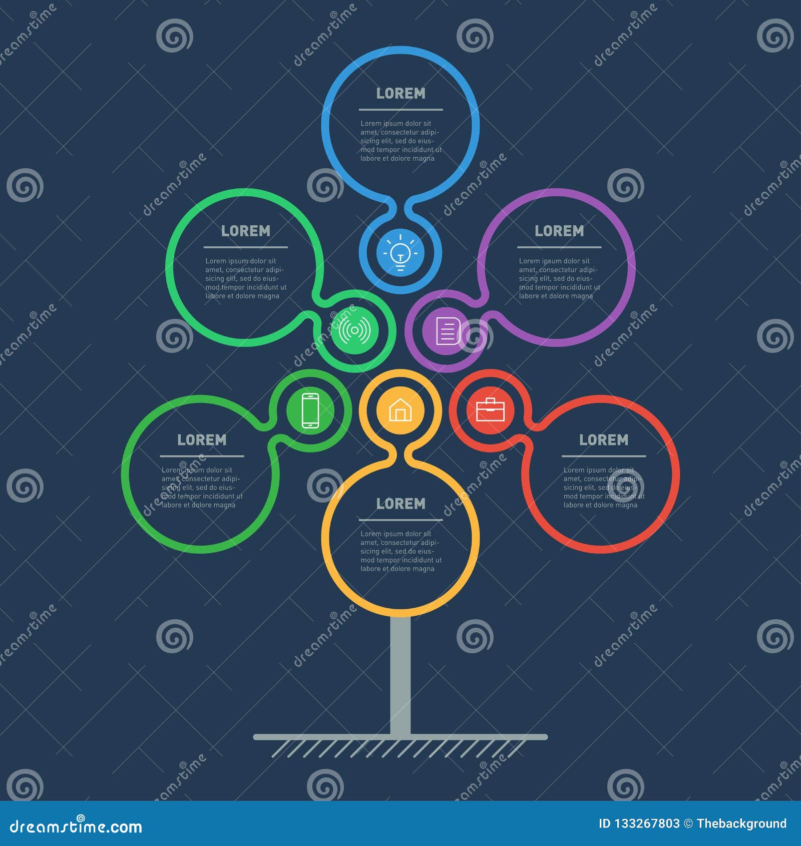 Business Presentation or Infographics Concept with 6 Points. Web Stock ...