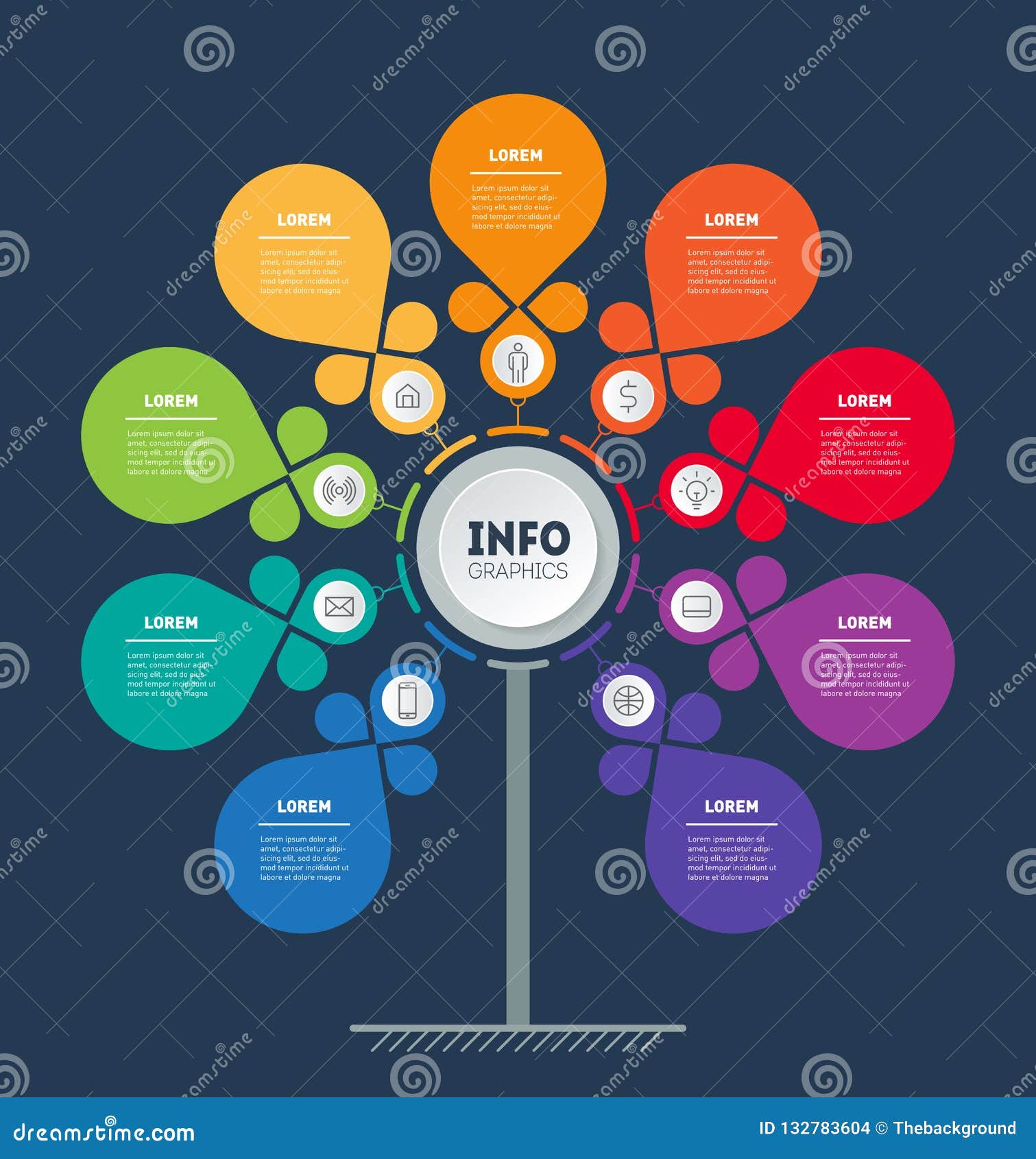 Business Presentation or Infographics Concept with 9 Points. Web Stock ...