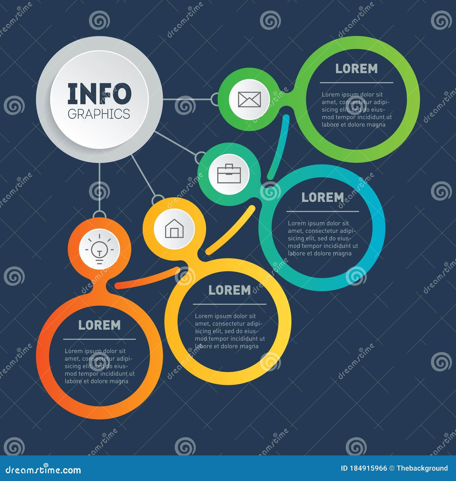 Business Presentation or Infographics Concept with 4 Steps. Diagram ...