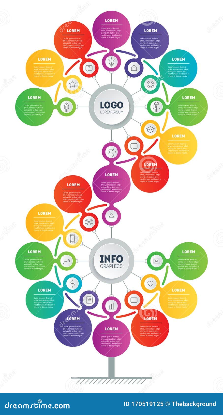 Business Presentation or Infographics Concept with 19 Steps. Template ...