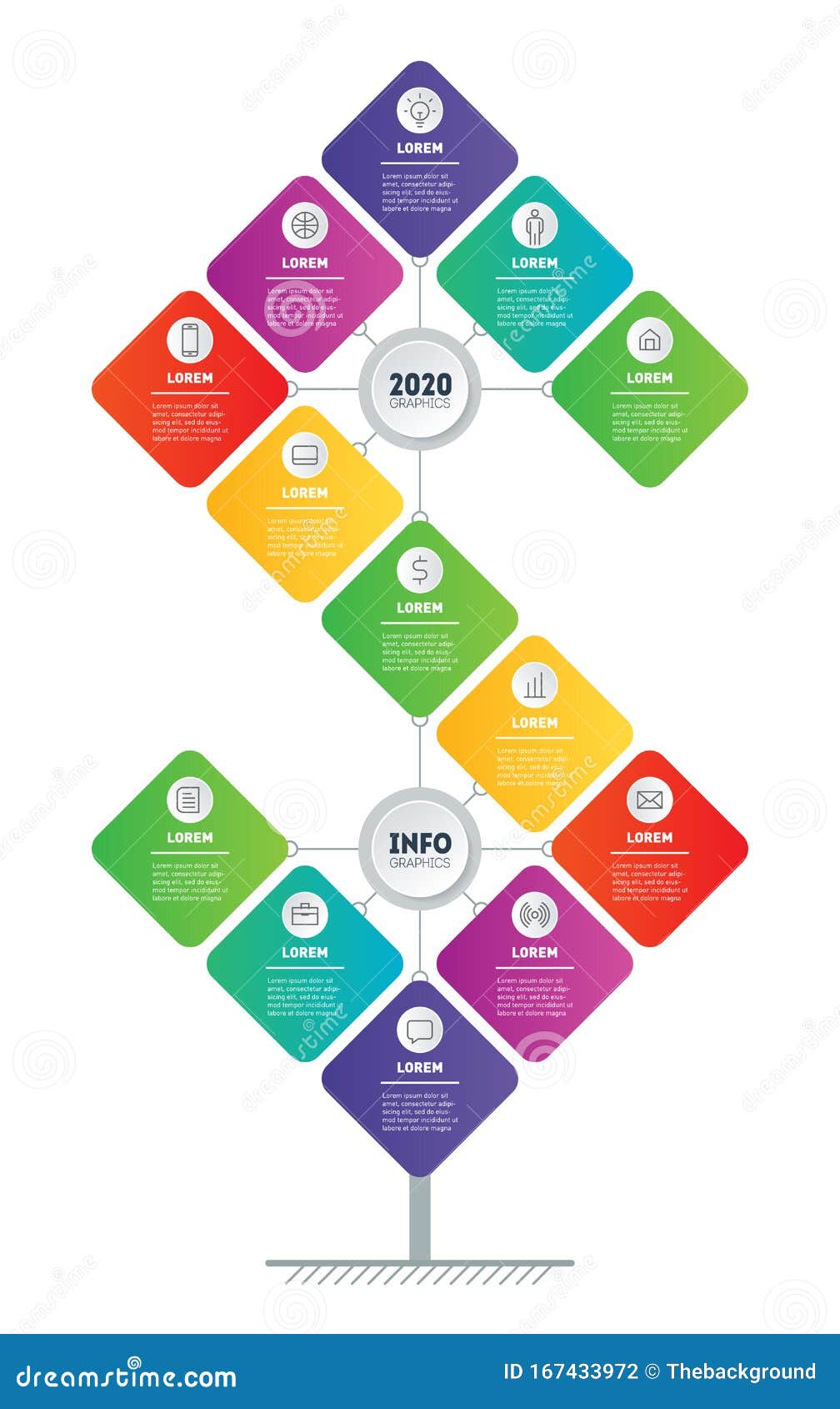 Business Presentation or Infographics with 13 Steps. Template of ...