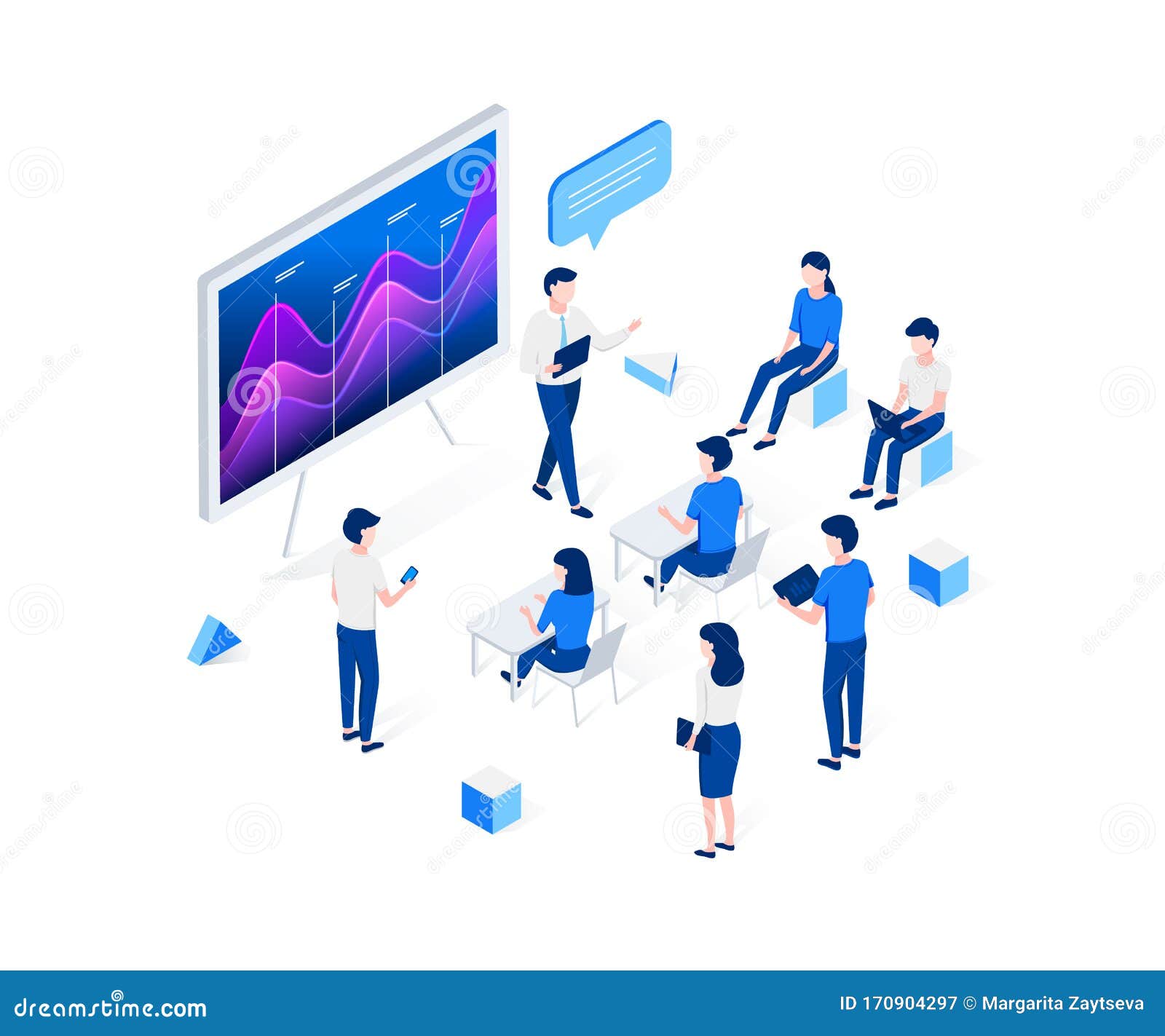Business Presentation Isometric Concept. Stock Vector - Illustration of ... Business Presentation Isometric Concept. Stock Vector - Illustration of ...