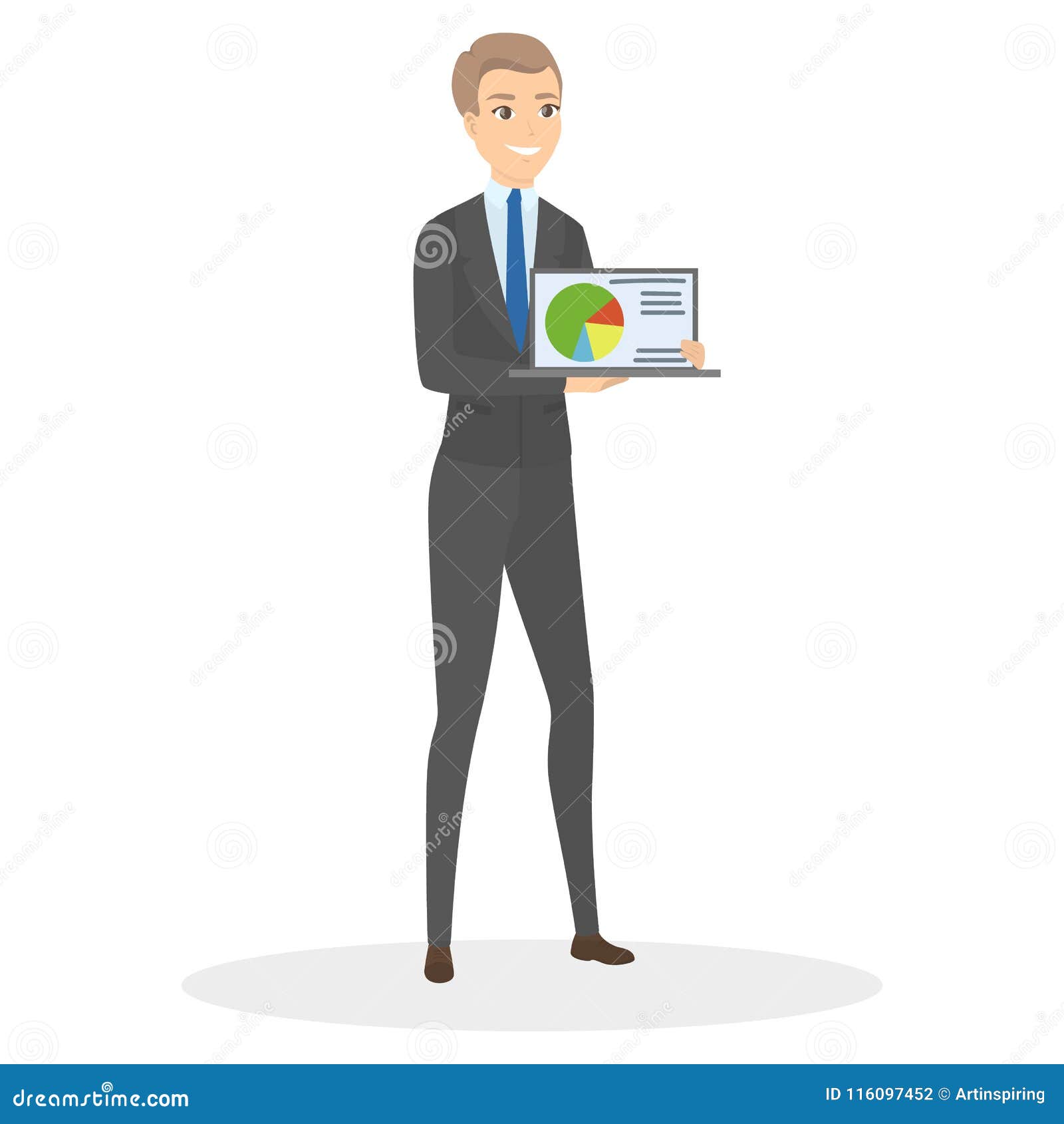 Business presentation man. stock vector. Illustration of infographic ...