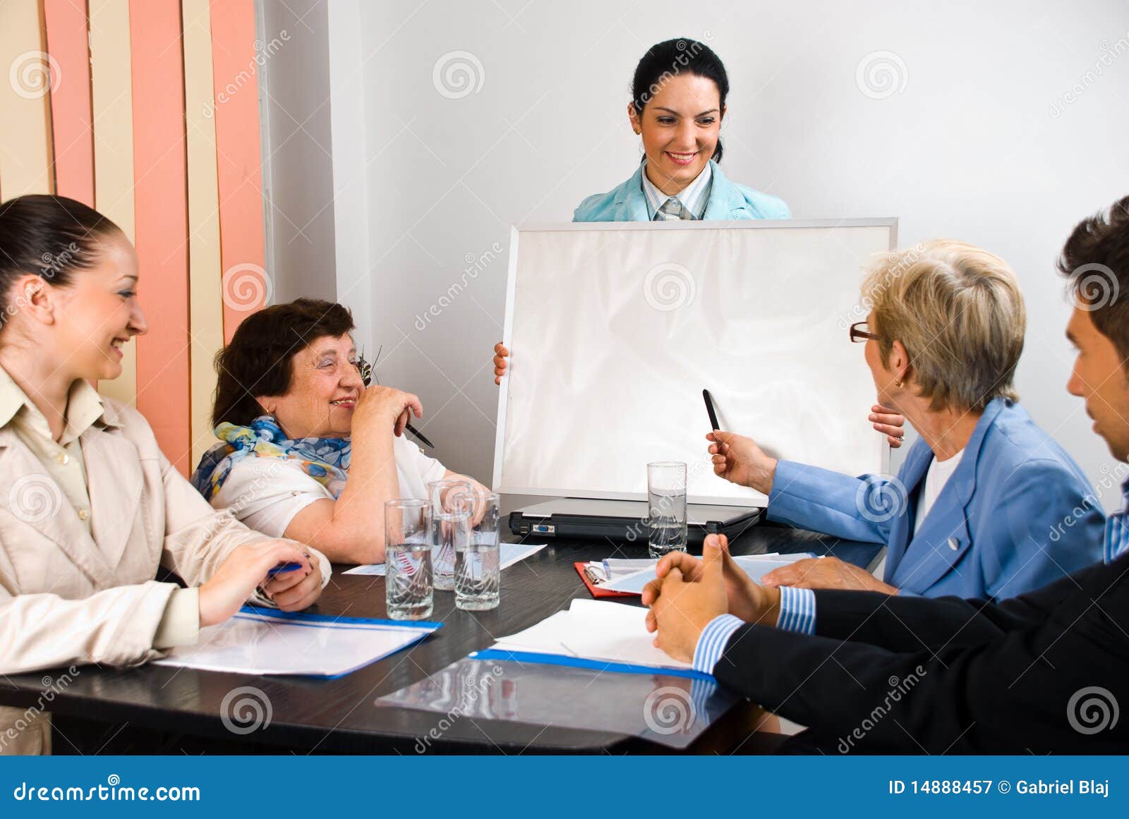 Business Presentation and Meeting People Stock Image - Image of holding ...