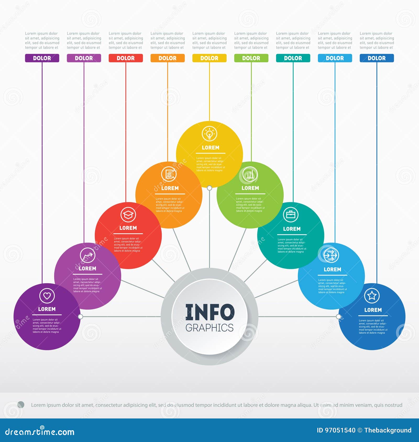 Business Presentation with 9 Options. Vector Dynamic Infographics of ...