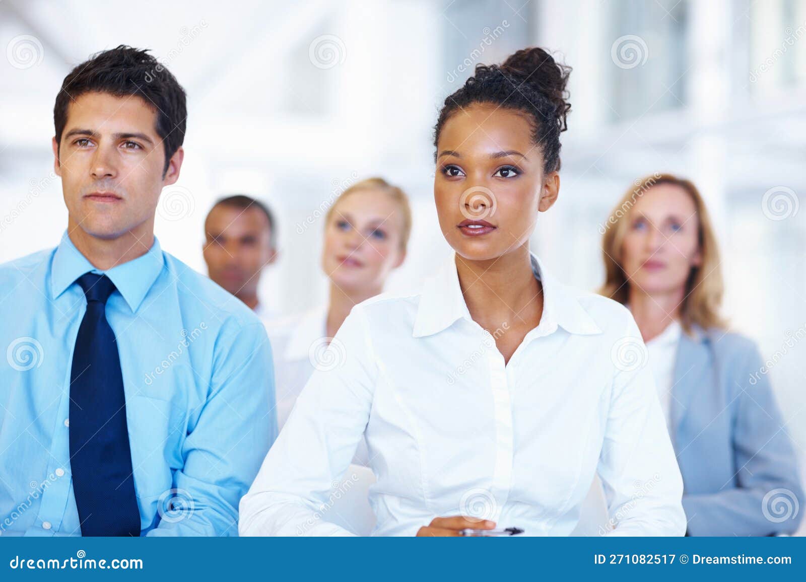 Business Presentation. Portrait of Multi Racial Business People in ...