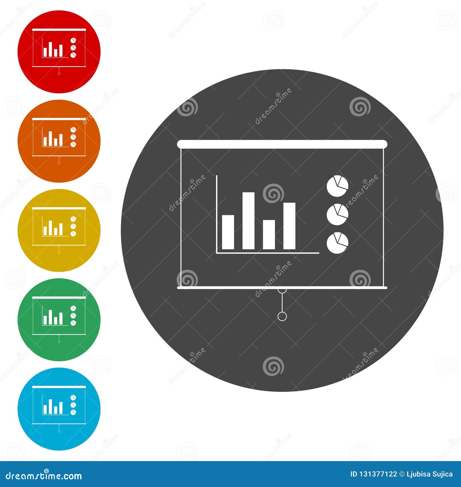 Business Presentation in Progress. Vector Flat Design Illustration ...