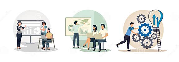 Business Presentation. Project Implementation Concept. Process Improvement. Stock Illustration ...