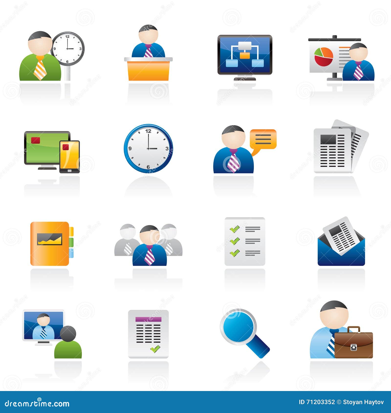 Business, Presentation and Project Management Icons Stock Vector ...