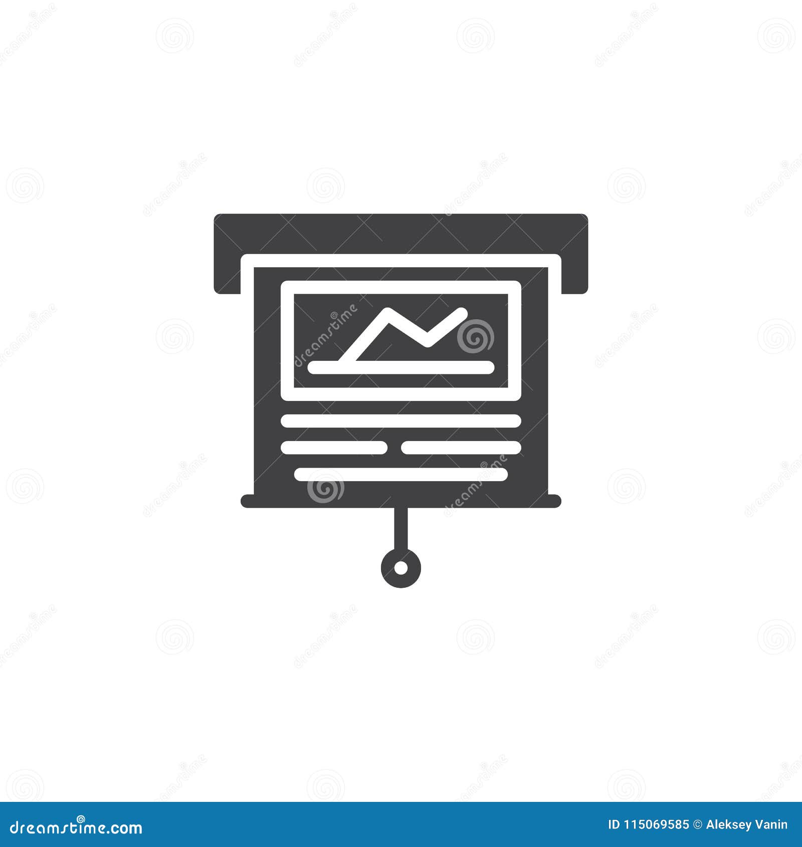 Business Presentation Screen Vector Icon Stock Vector - Illustration of ...