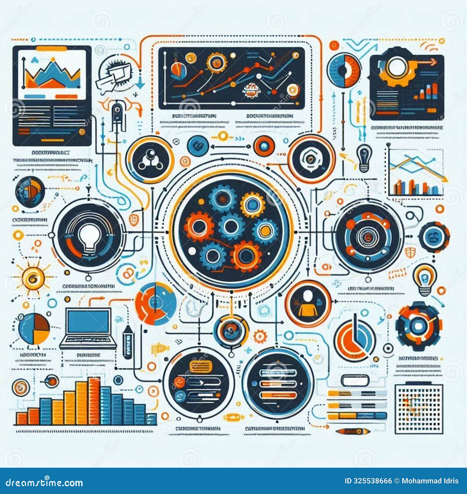 Business Presentation with Seven Alternatives. Vector Dynamic ...
