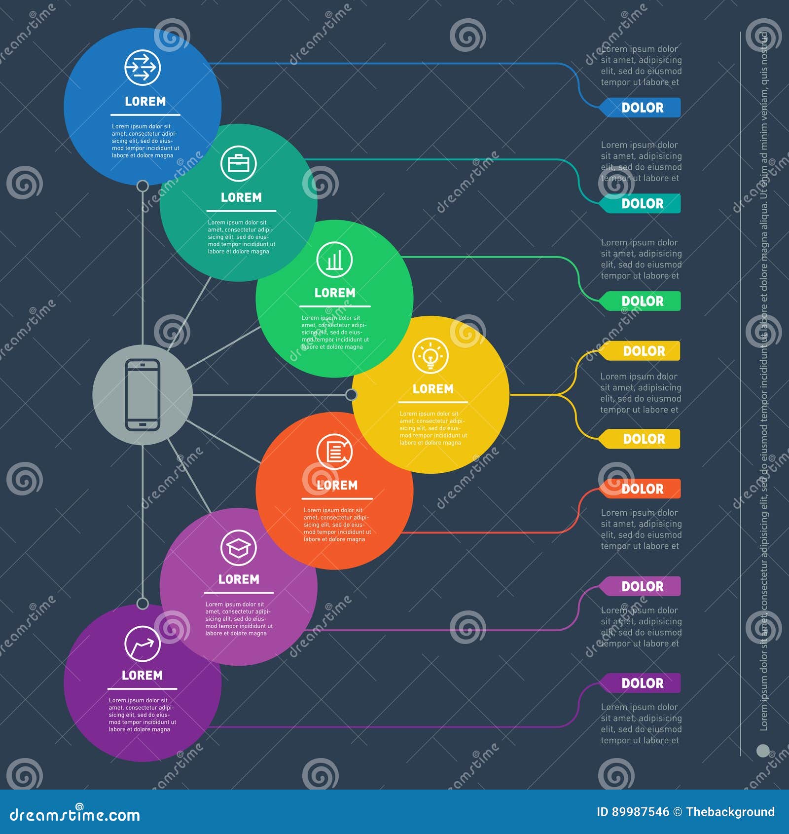Business Presentation with Seven Options. Web Template of a Info Stock ...