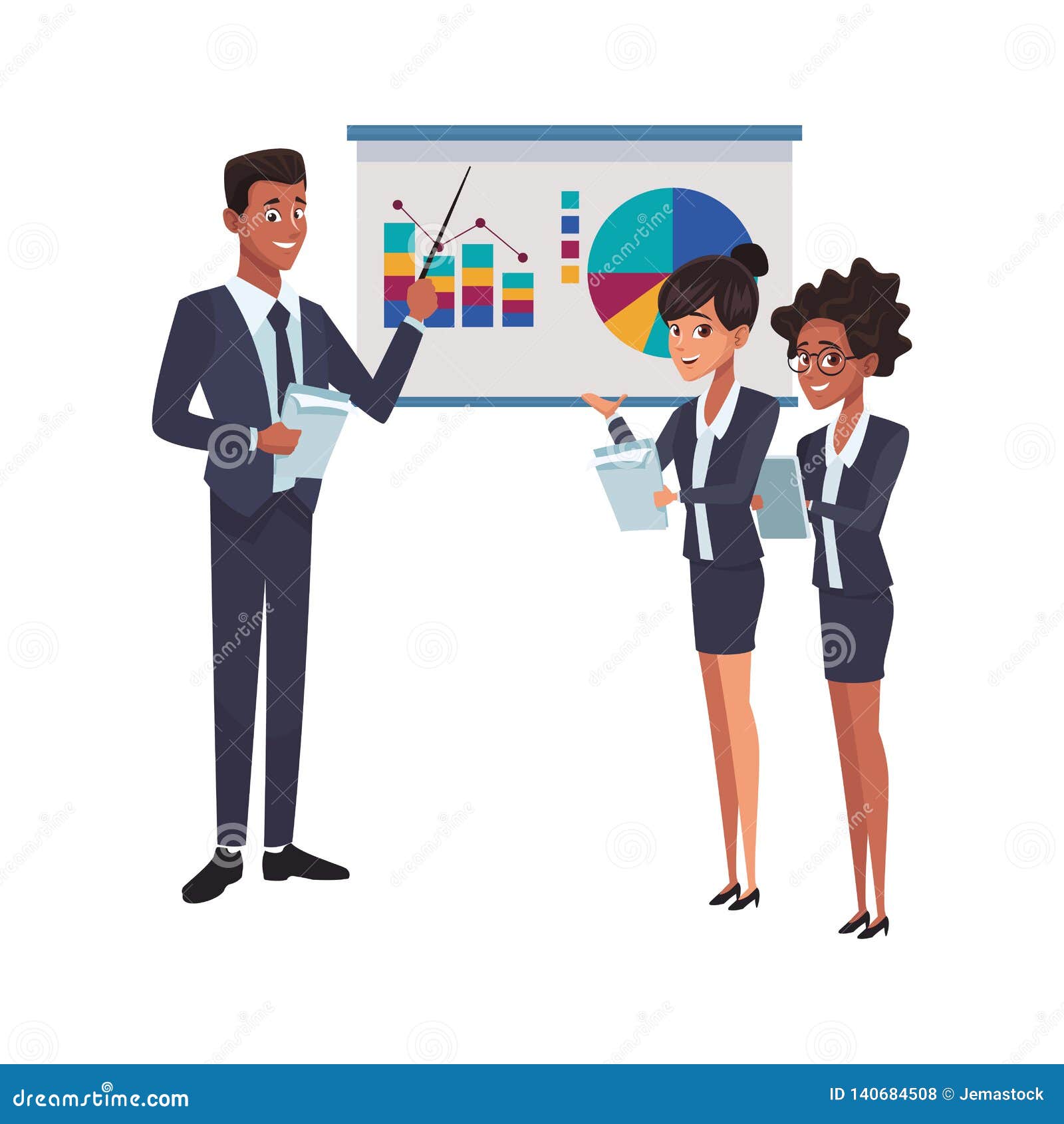 Business Presentation Teamwork Stock Vector - Illustration of ...