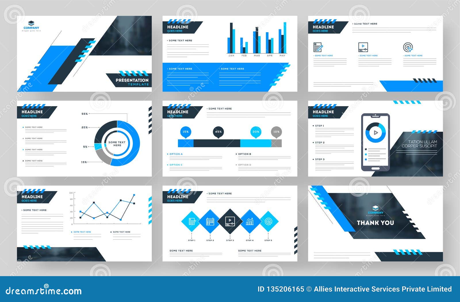 Business Presentation Template Layout with Infographic, Statistical ...