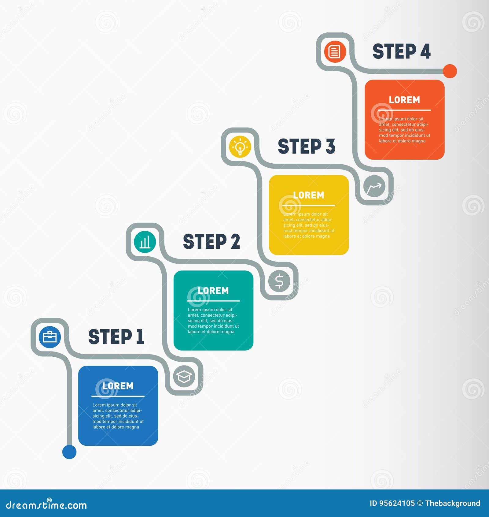 Business Presentation, Timeline or Infographics Elements. Stairs Stock ...