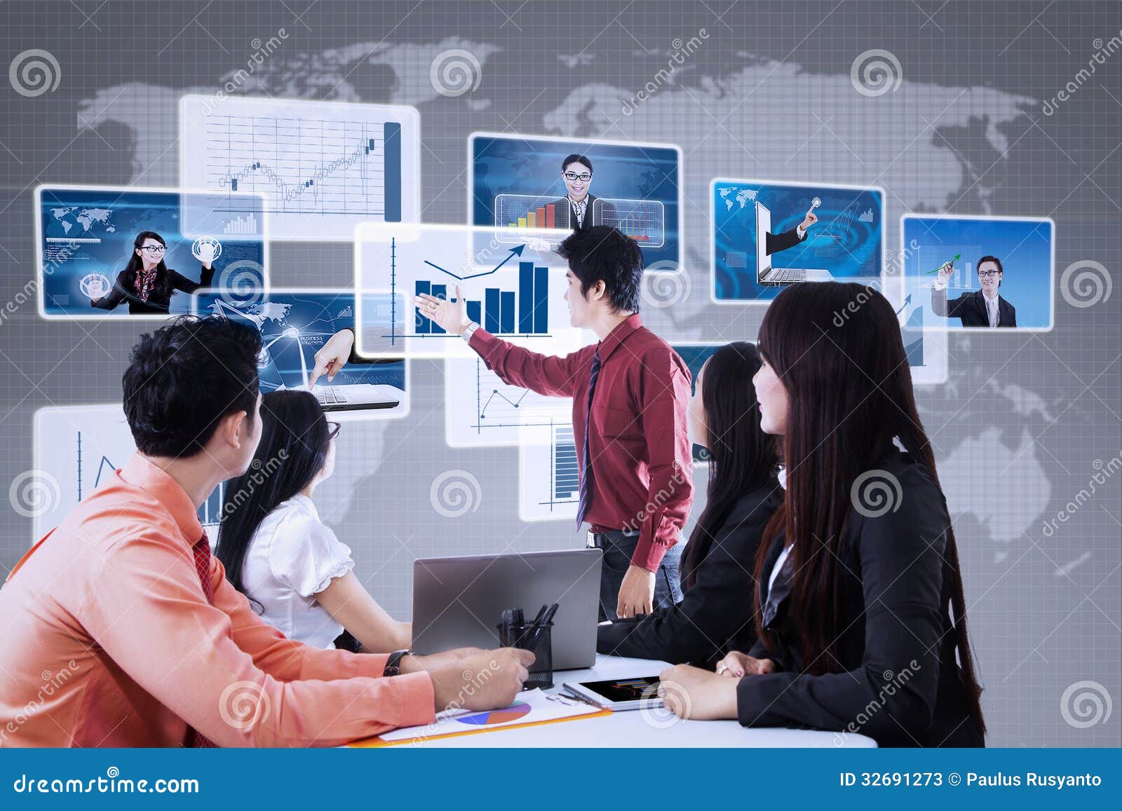 HUD Futuristic Interface Data Visualization, Vector World Map Of World ...