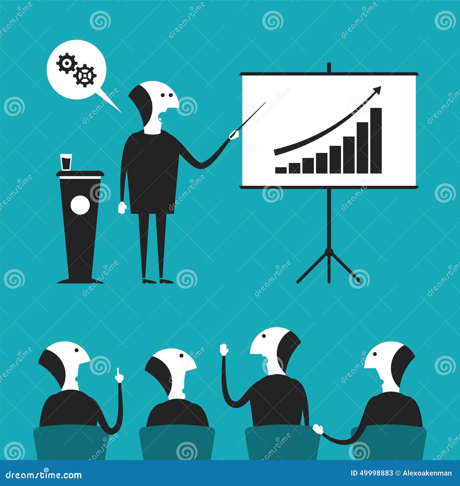 Business Presentation Vector Concept in Flat Cartoon Style Stock Vector ...
