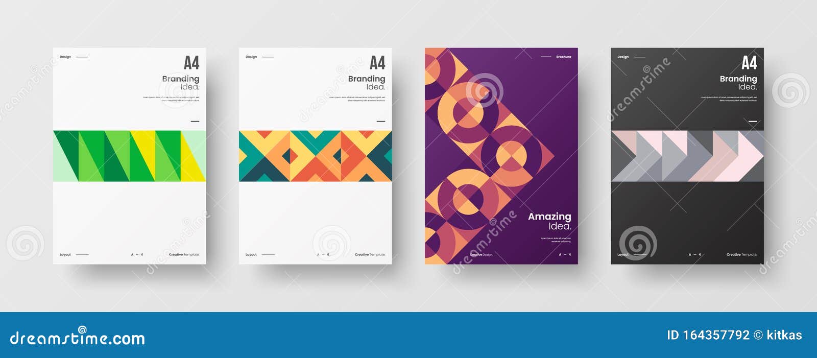 Business Presentation Vector A4 Front Page Mock Up Set. Corporate ...