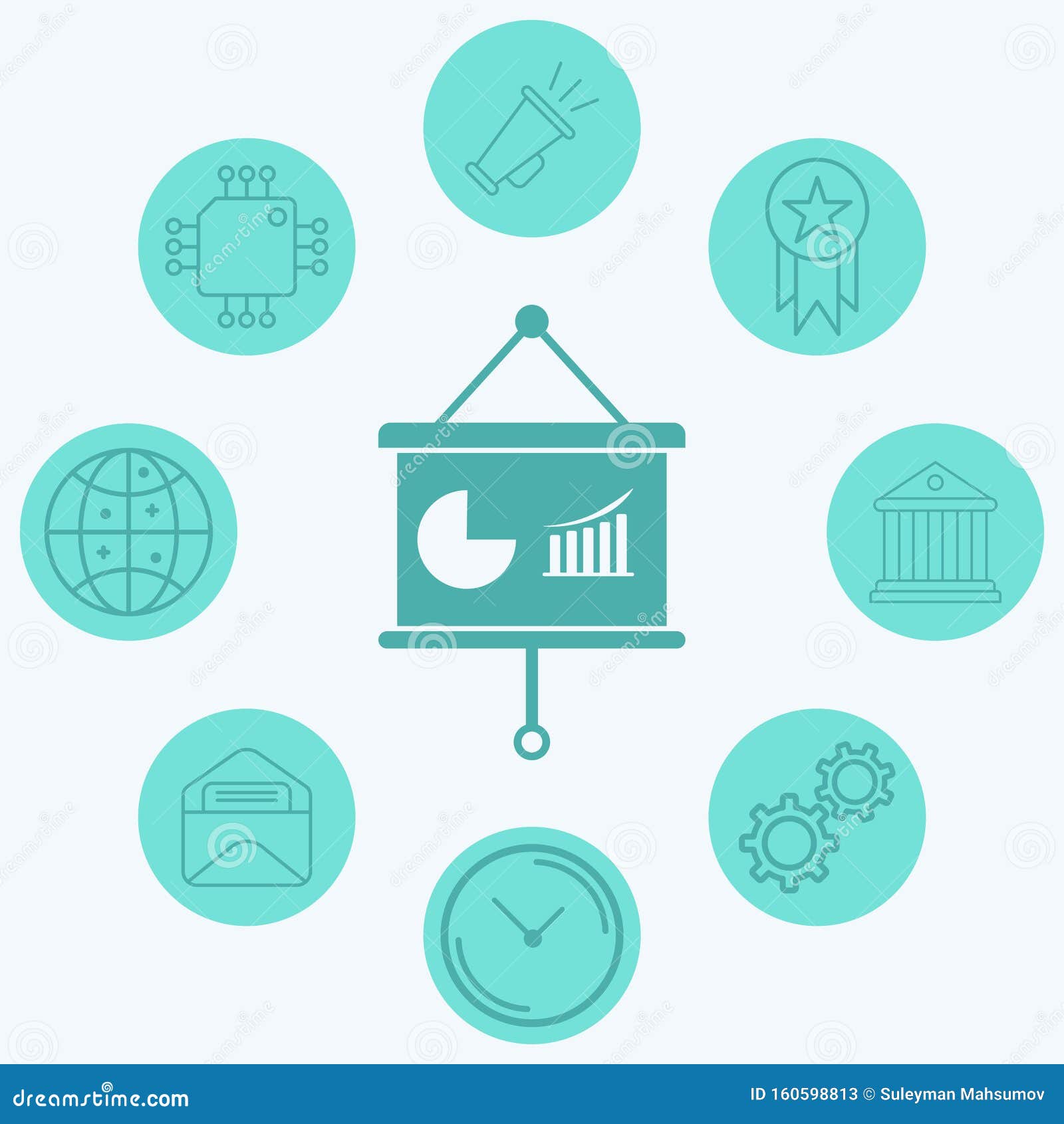 Business Presentation Vector Icon Sign Symbol Stock Illustration ...